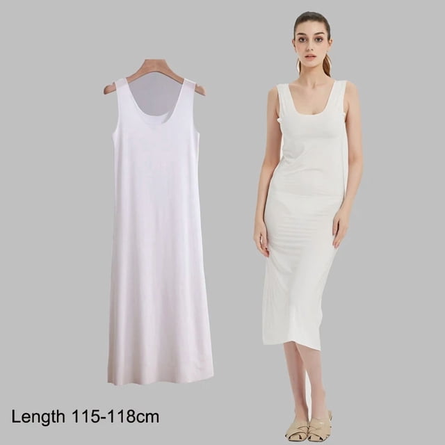 Plus Size Full Slips Dresses For Women Summer Thin Seamless Ice Silk ...