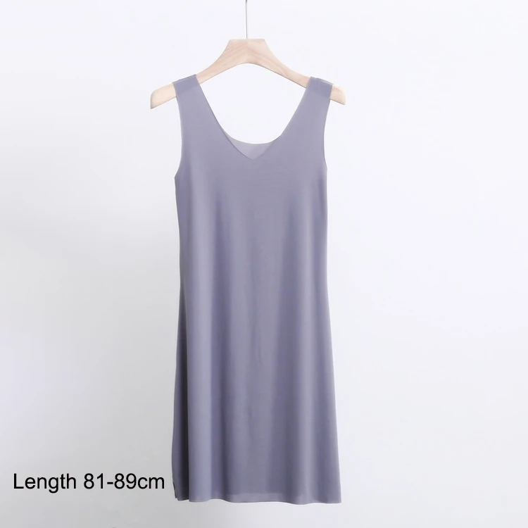 Plus Size Full Slips Dresses For Women Summer Thin Seamless Ice Silk ...