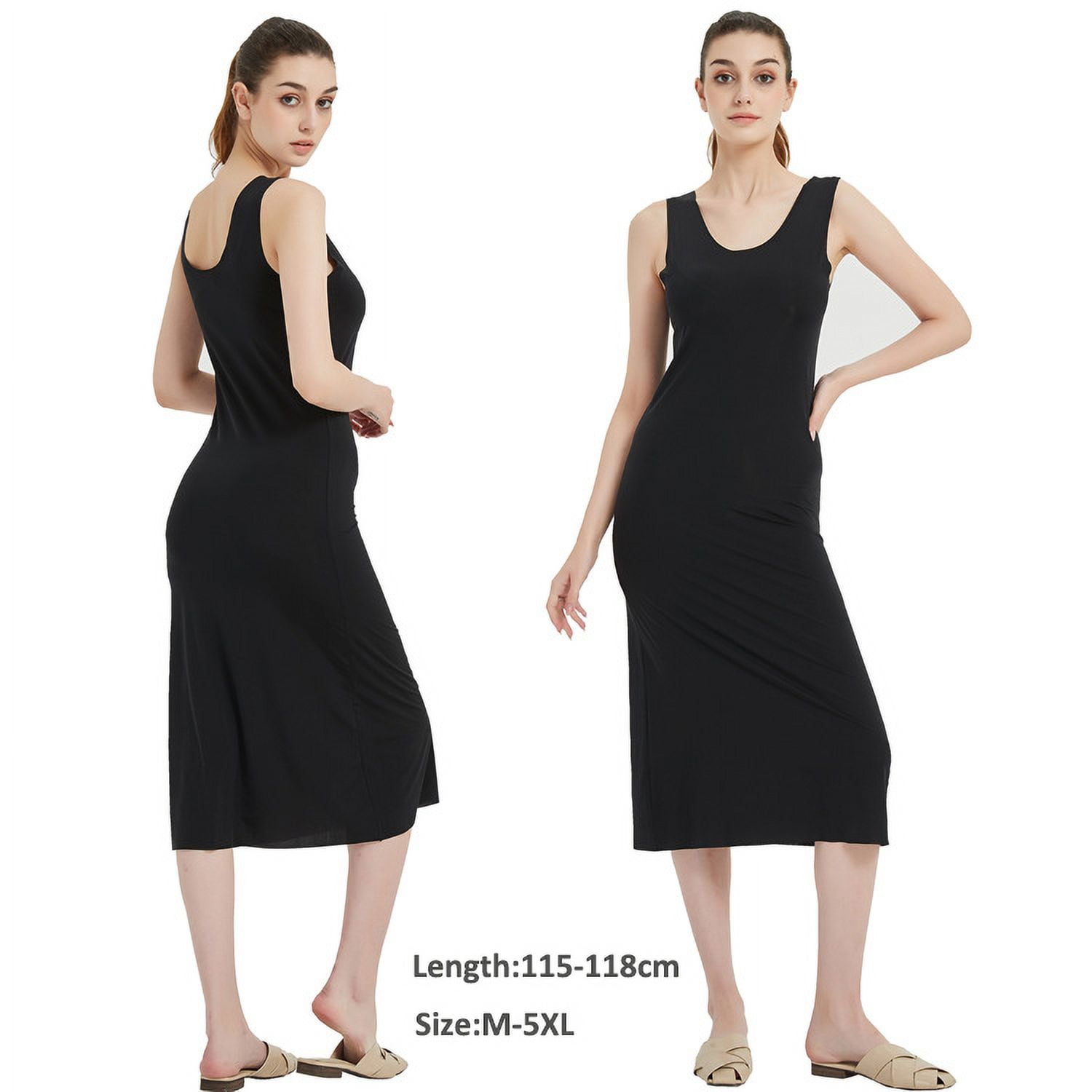 Plus Size Full Slips Dresses For Women Thin Seamless Ice Silk Summer ...