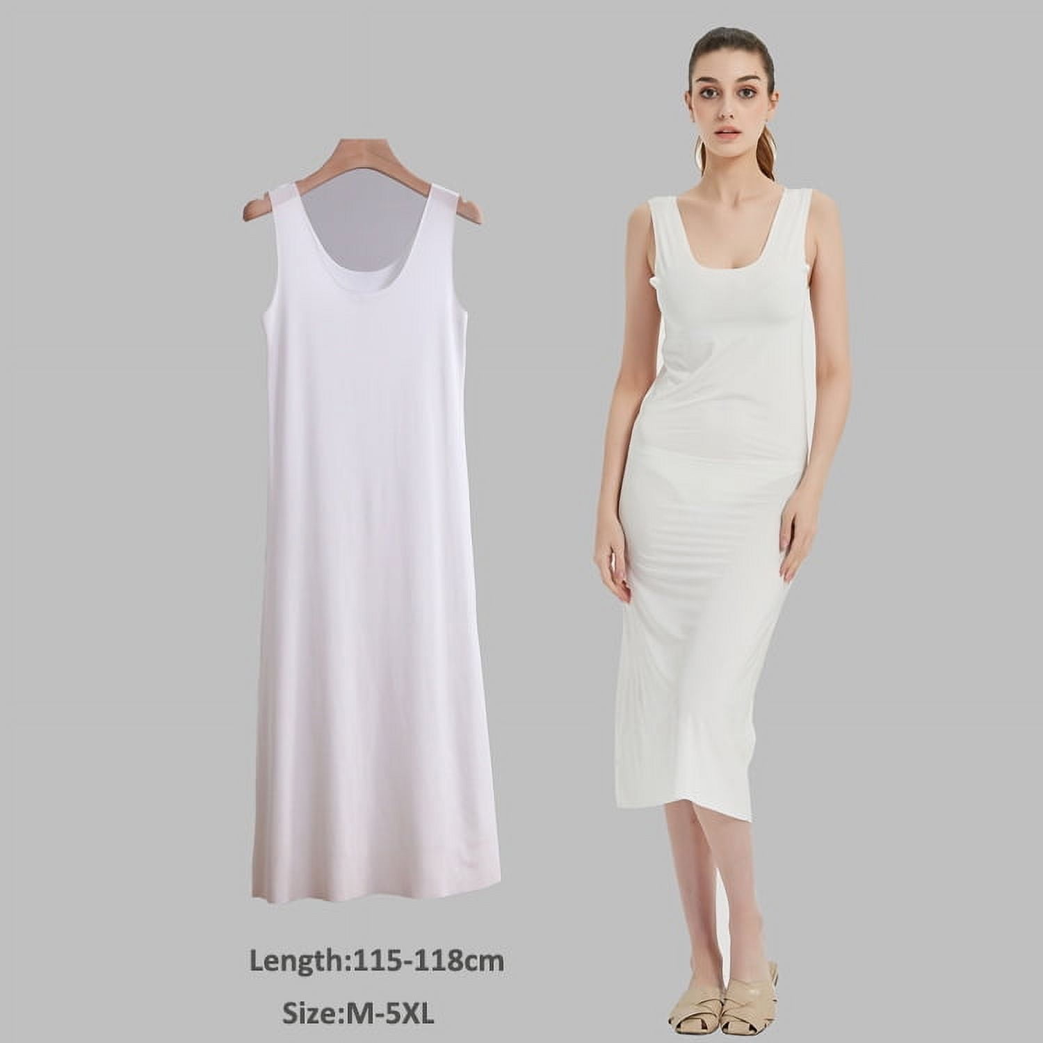 Plus Size Full Slips Dresses For Women Thin Seamless Ice Silk Summer ...