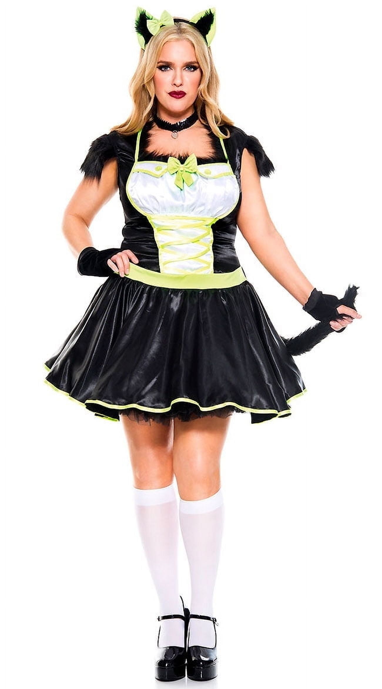 Music Legs Women's Plus Size Furry Cats Meow Costume - Walmart.com