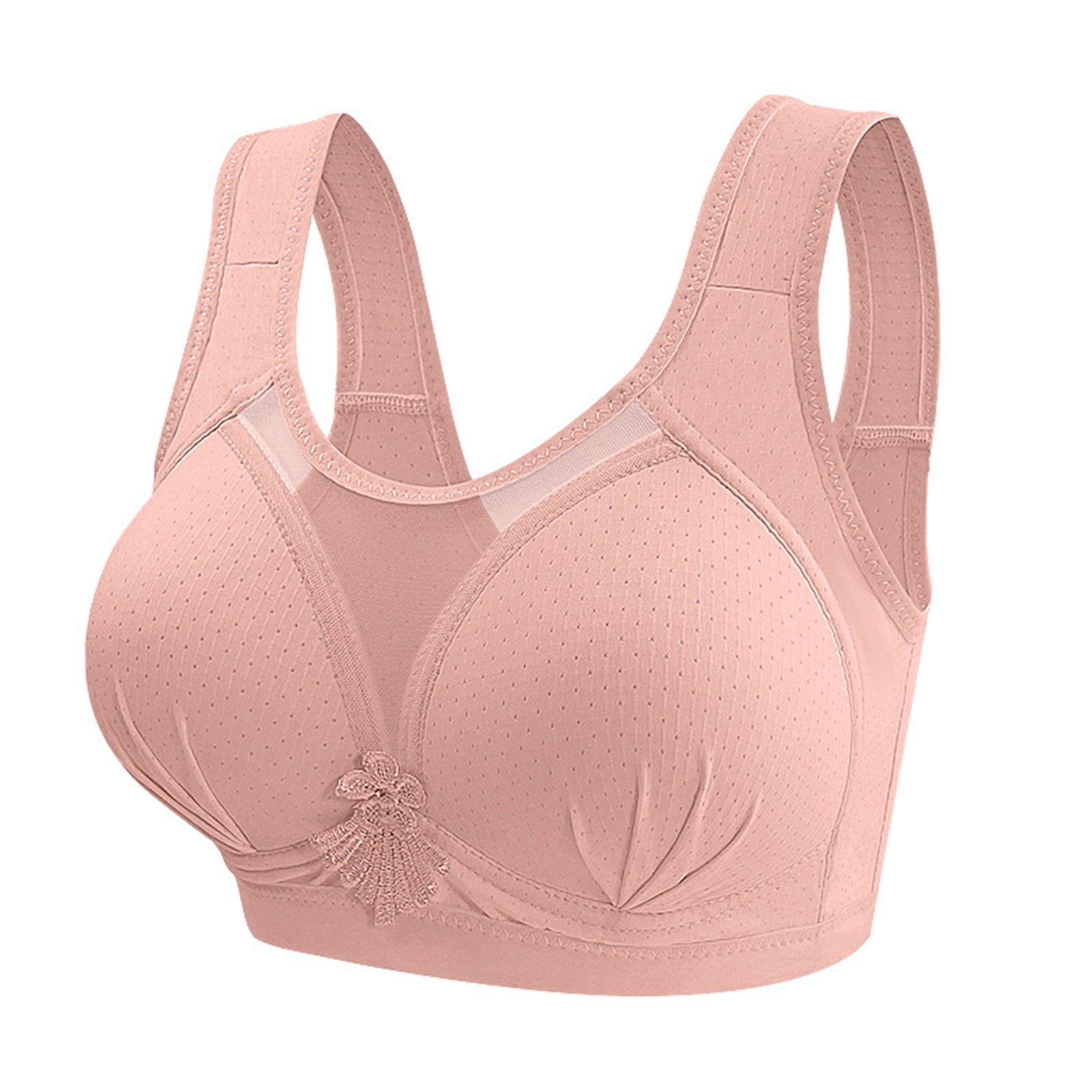 Plus Size Gathering Bralettes,Women No Wire Comfortable Bra, Breathable ...