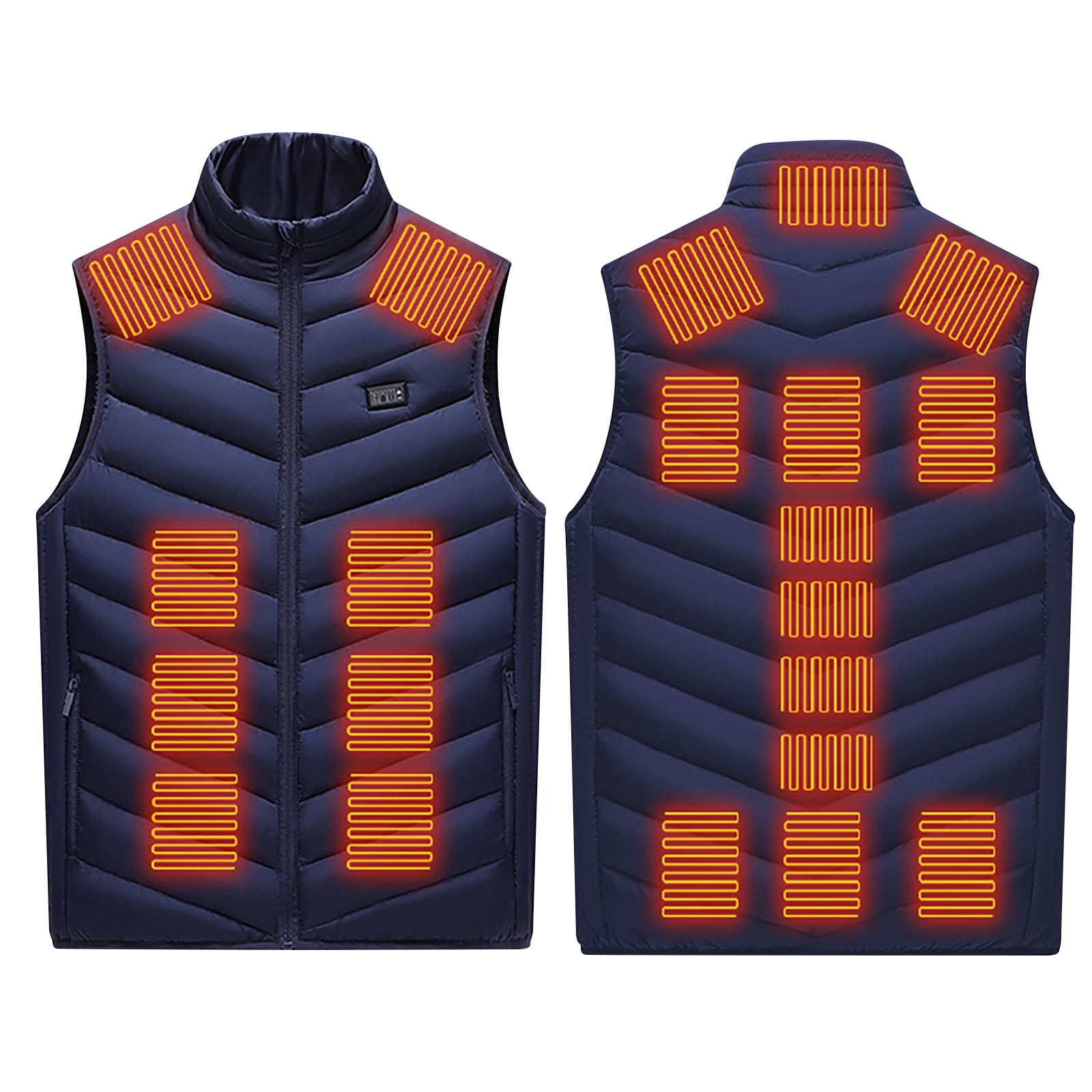 Plus Size Heated Jackets for Men Unisex Casual Zipper Four Control 21 ...