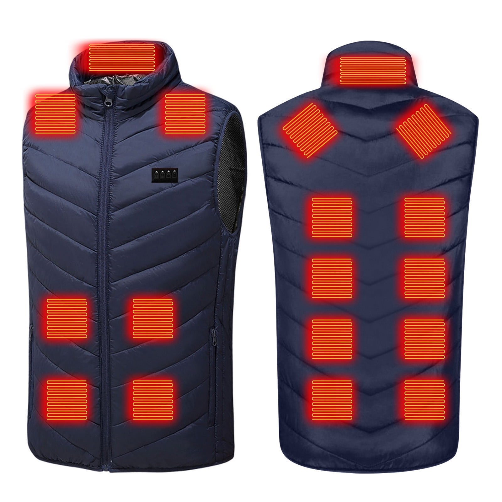 Plus Size Heated Vest for Womens Mens Zip-Up Electric Quilted Vest ...