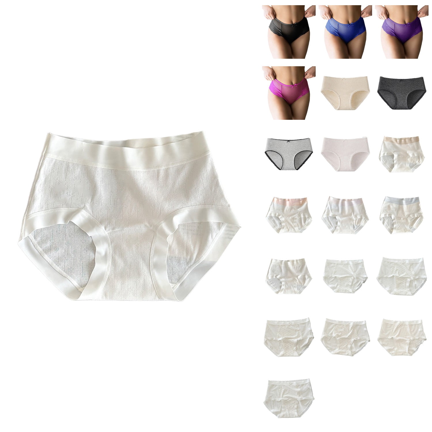 Plus Size High Waist Lace Tie Side Panties, Mid Rise Sexy Bikini ...