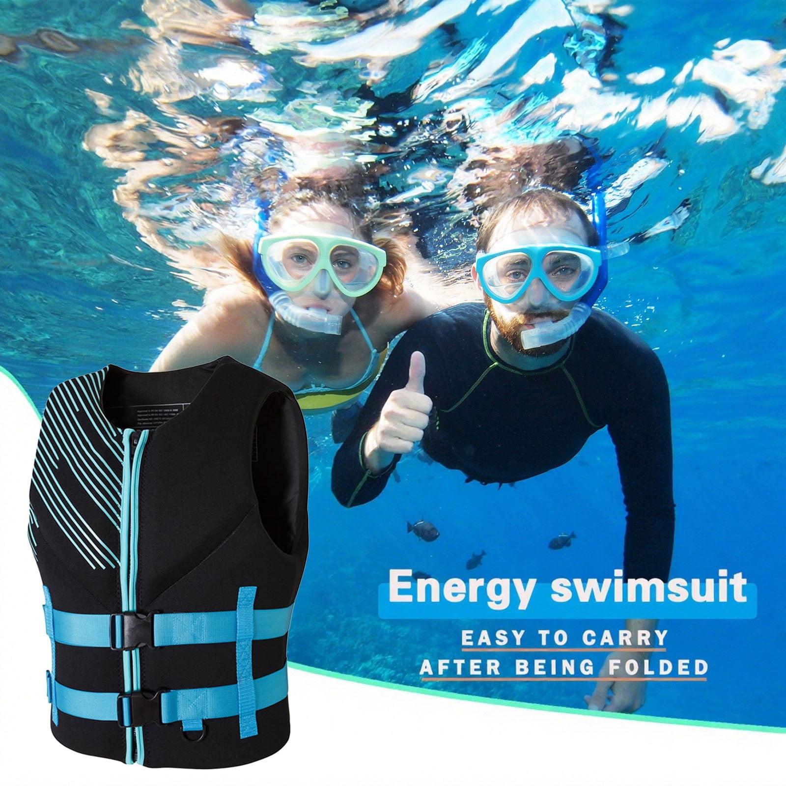 Plus Size High Waisted Adult Life Jacket - Stylish Bathing Suit with ...