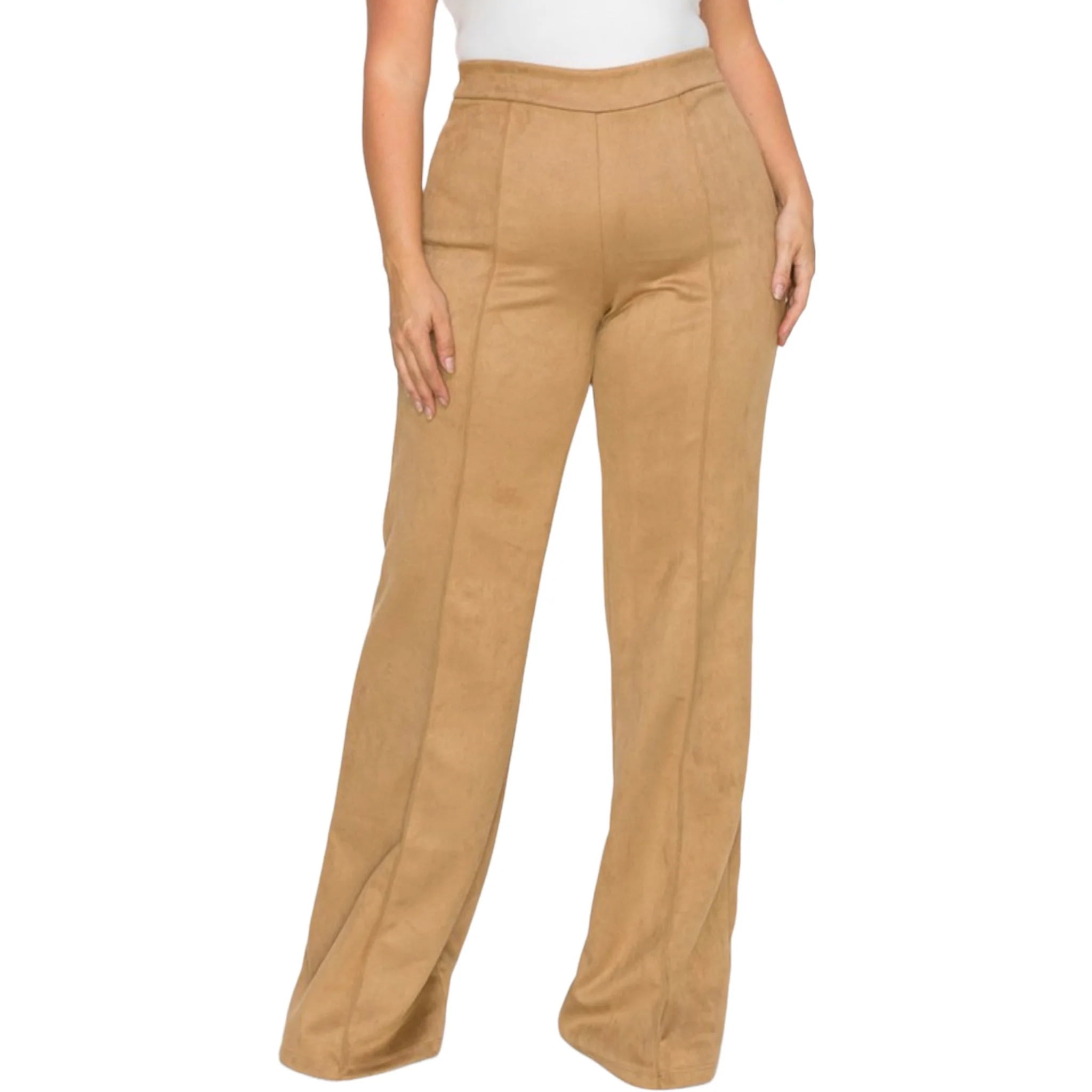 Plus Size High Waisted Faux Suede Pant - Walmart.com