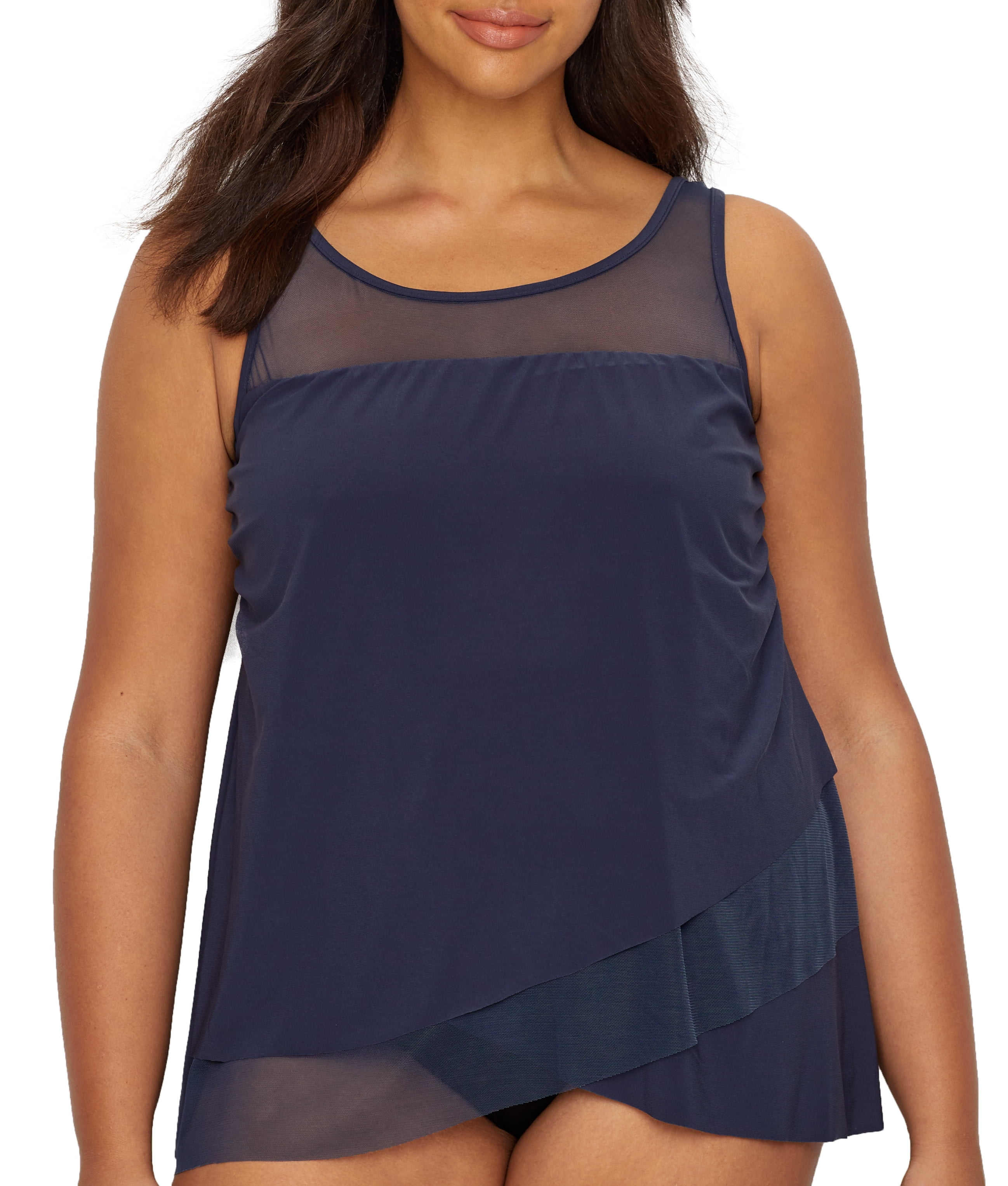 Plus Size Illusionists Mirage Underwire Tankini Top Swimsuit - Walmart.com