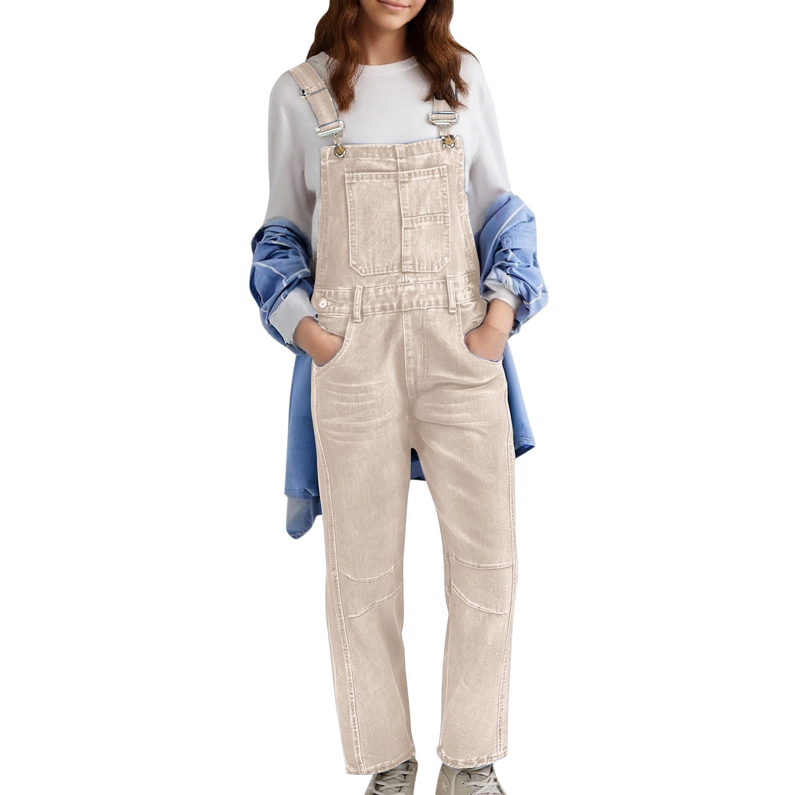 Plus Size Jumpsuit Curvy Women Adjustable Strap Baggy Denim Overalls ...