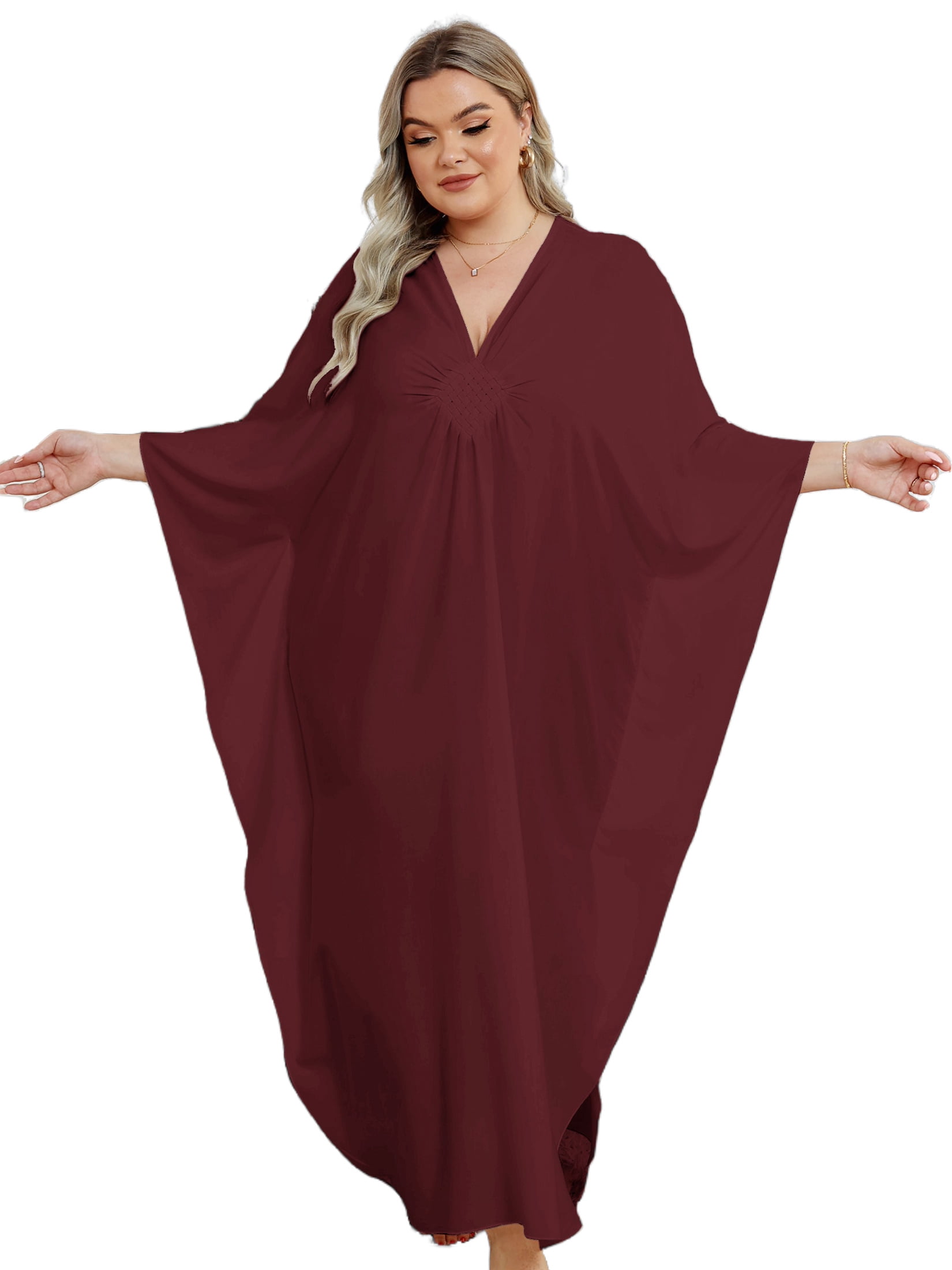 Plus Size Kaftan Dresses for Women Long Caftan Loungewear Maxi Beach ...