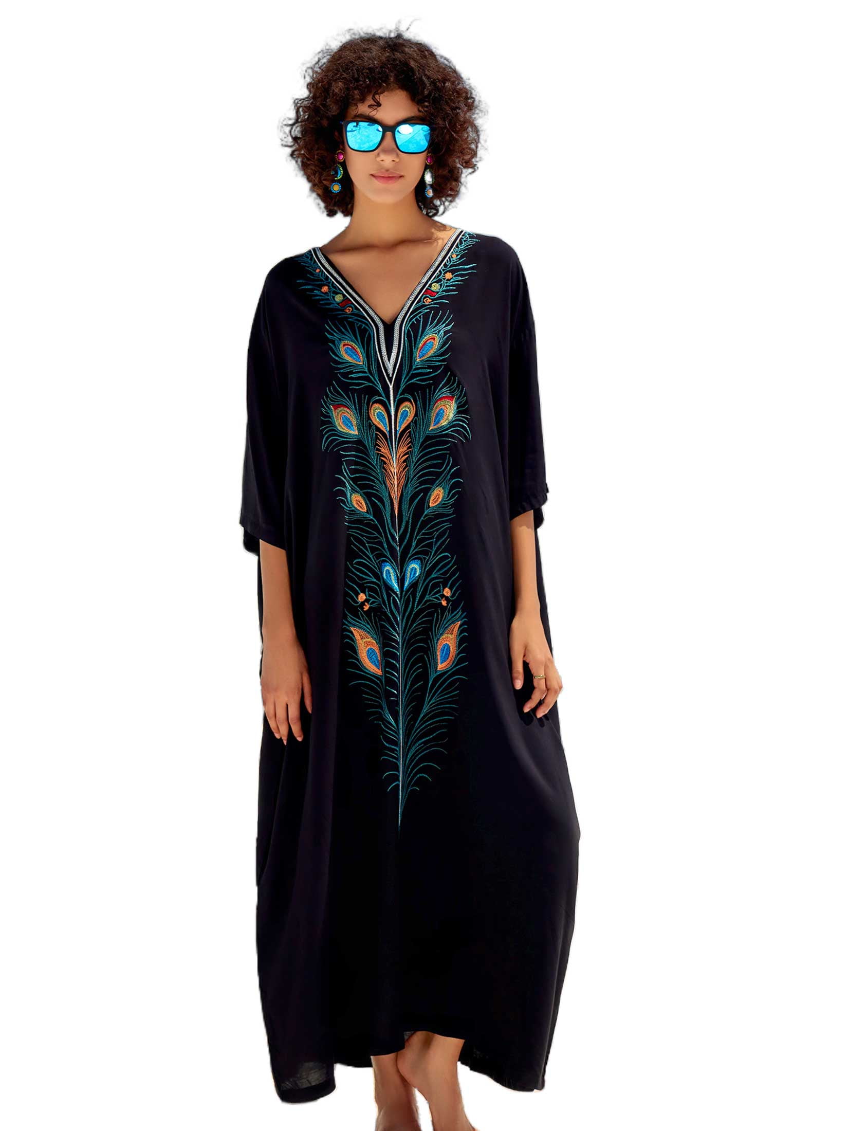 Plus Size Kaftan Dresses for Women Beach Caftan Loungewear Mexican ...