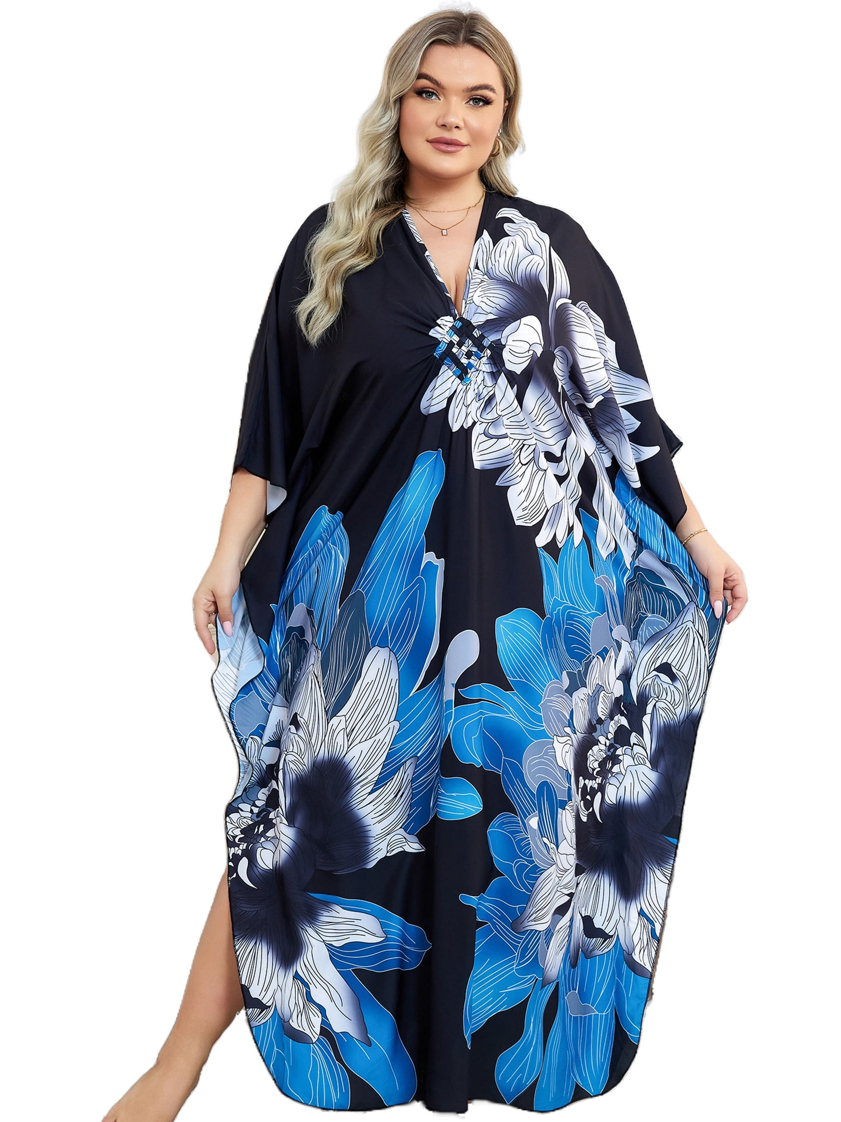 Plus Size Kaftan for Women Print Summer Caftan Loungewear Maxi Beach ...