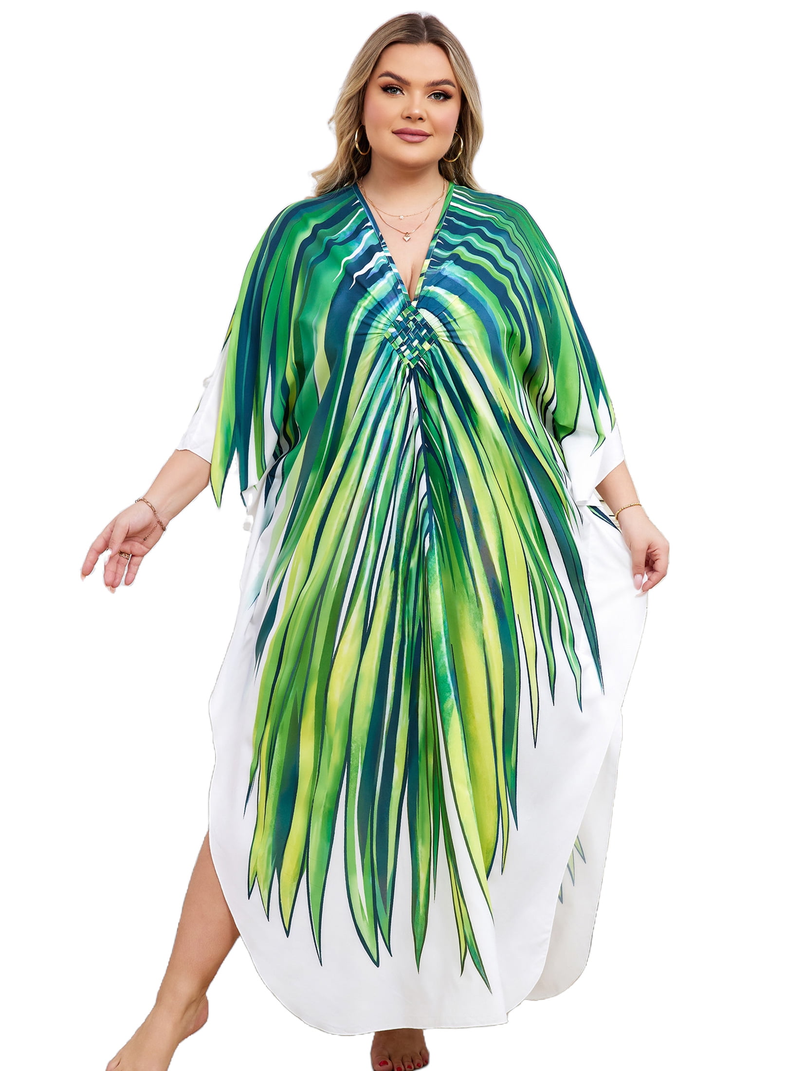 Plus Size Kaftan for Women Print Summer Caftan Loungewear Maxi Beach ...