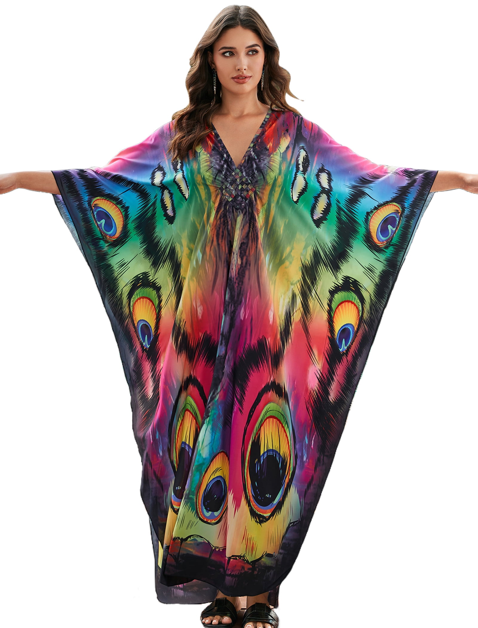 Plus Size Kaftan for Women Print Summer Caftan Loungewear Maxi Beach ...