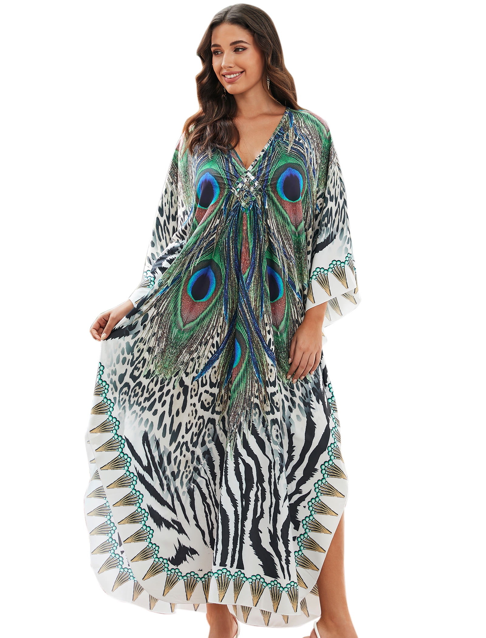 Plus Size Kaftan for Women Print Summer Caftan Loungewear Maxi Beach ...