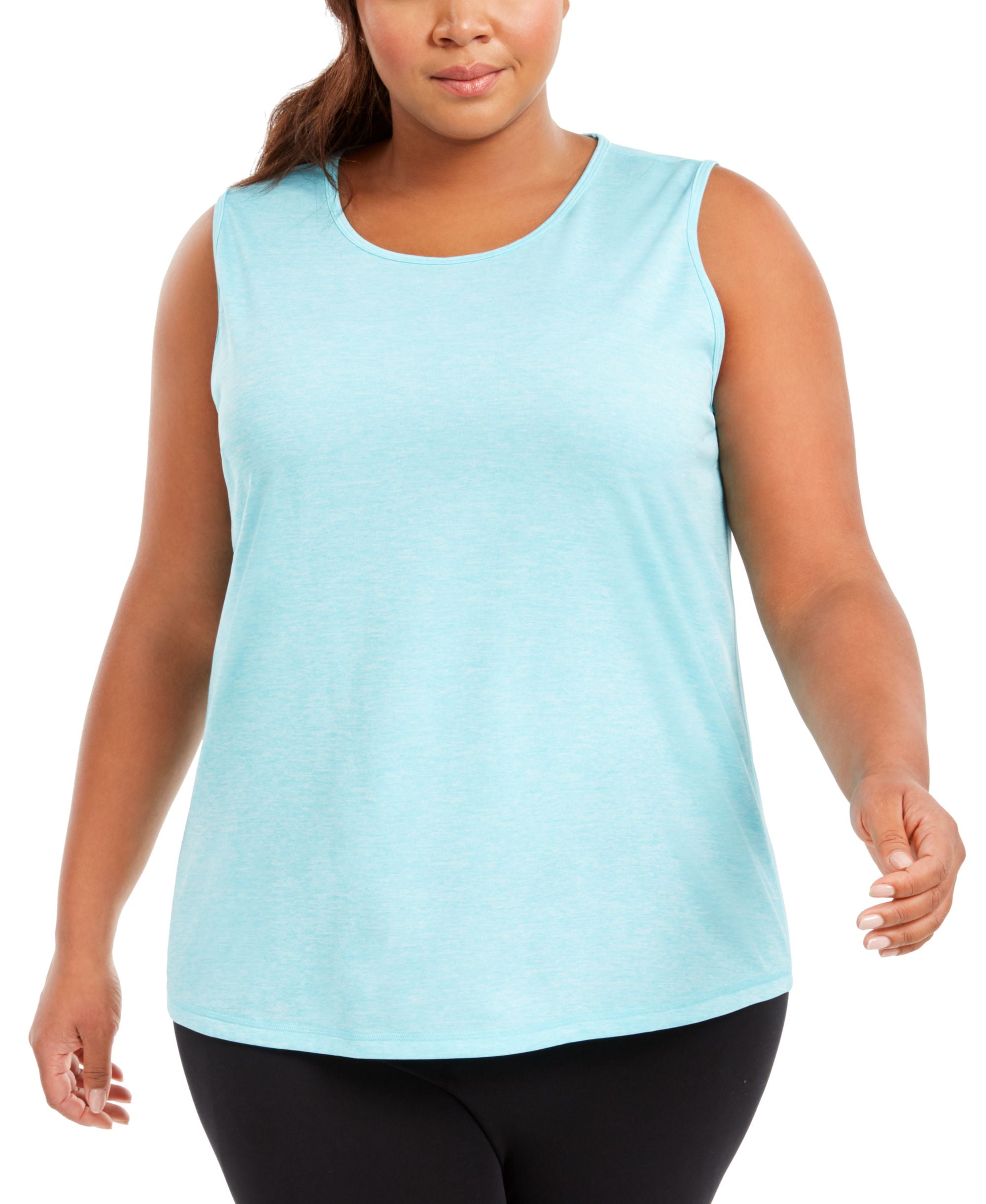 Plus Size Keyhole-Back Tank Top Crystal Mist 1X - Walmart.com