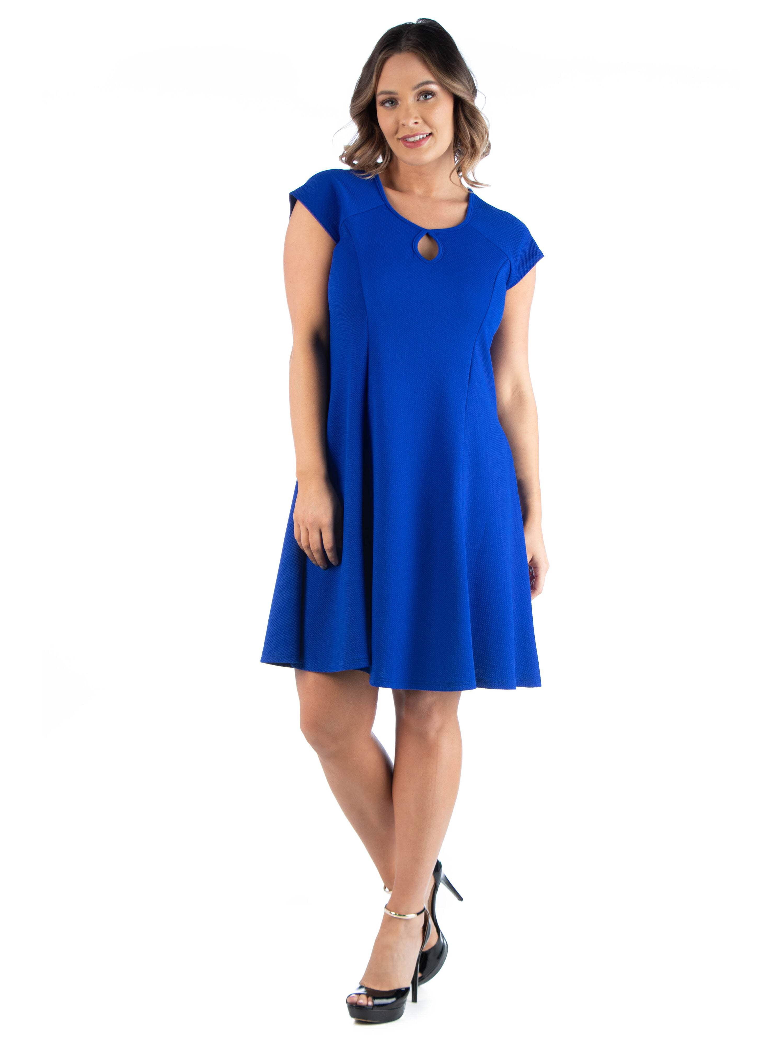 Plus Size Keyhole Neck Knee Length Dress - Walmart.com