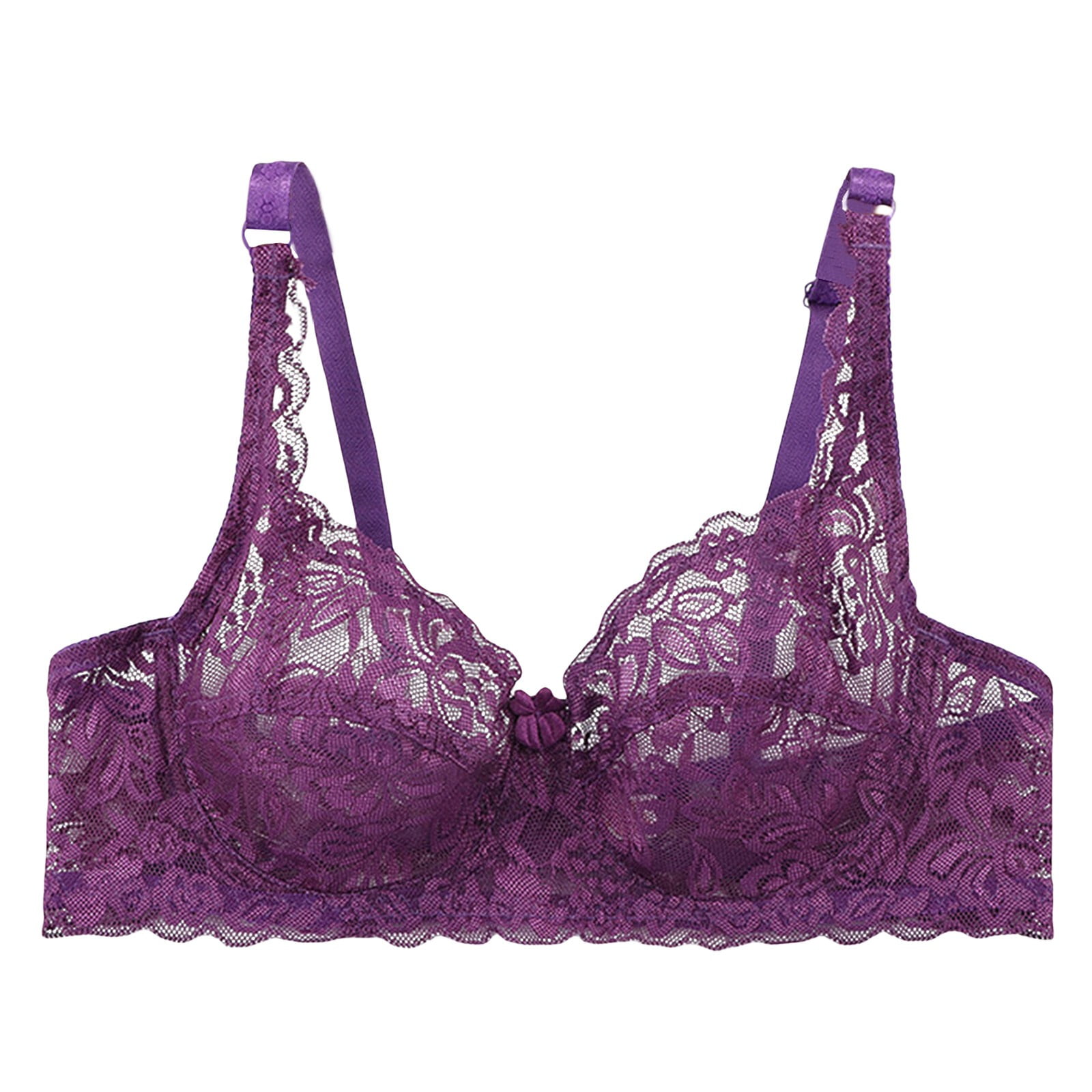 Plus Size Lace Underwire Bra Floral Unlined Full Coverage Bra ...