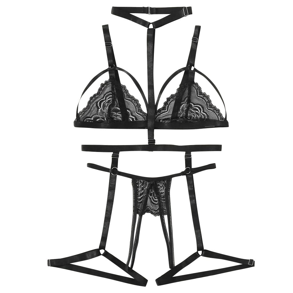 Plus Size Lingerie With Underwire New Plus Size Lace Brathonggarter Underwear Set Black
