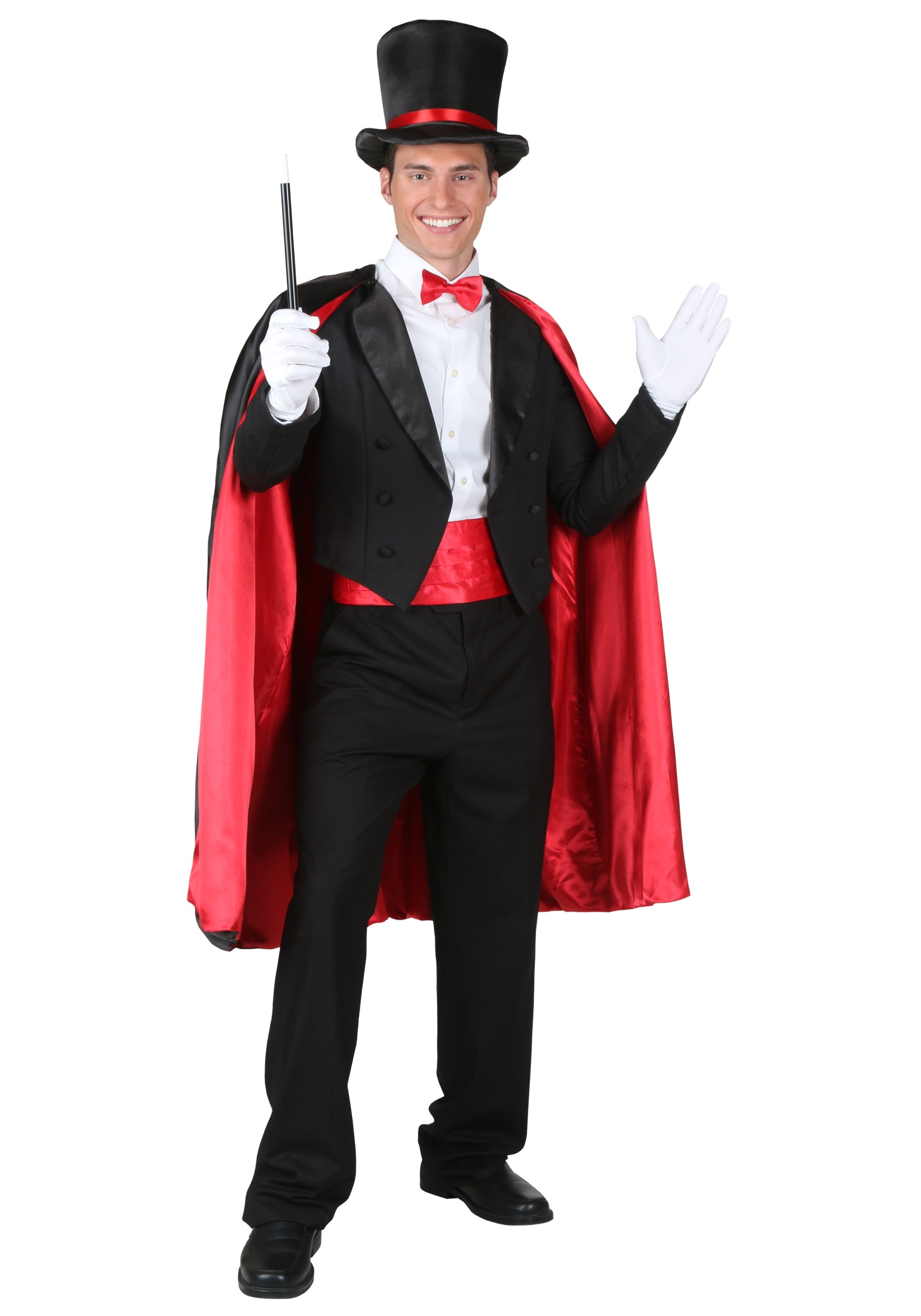 FUN Costumes Plus Size Magician Costume, Black Jacket, Satin Cape, Hat ...
