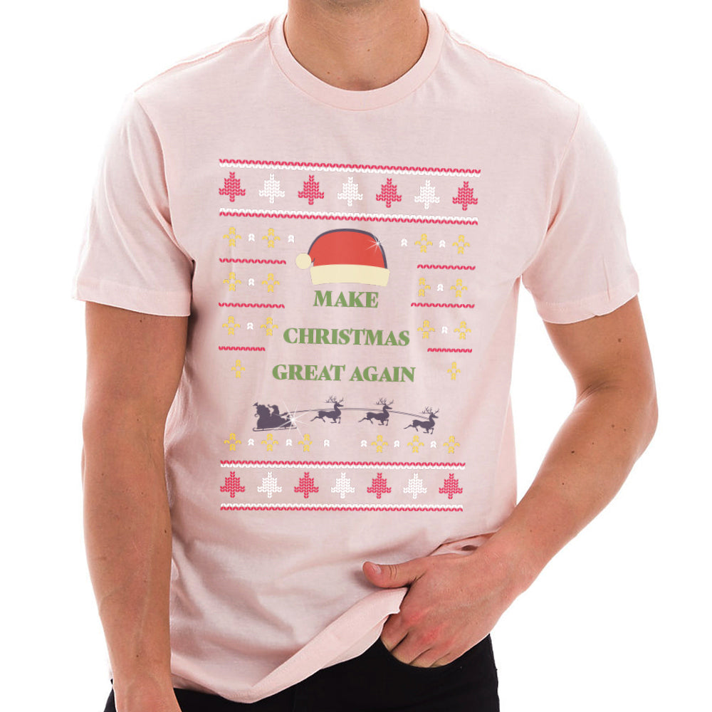 Plus Size Make Christmas Great Again Cotton Short Sleeve Graphic Shirt ...