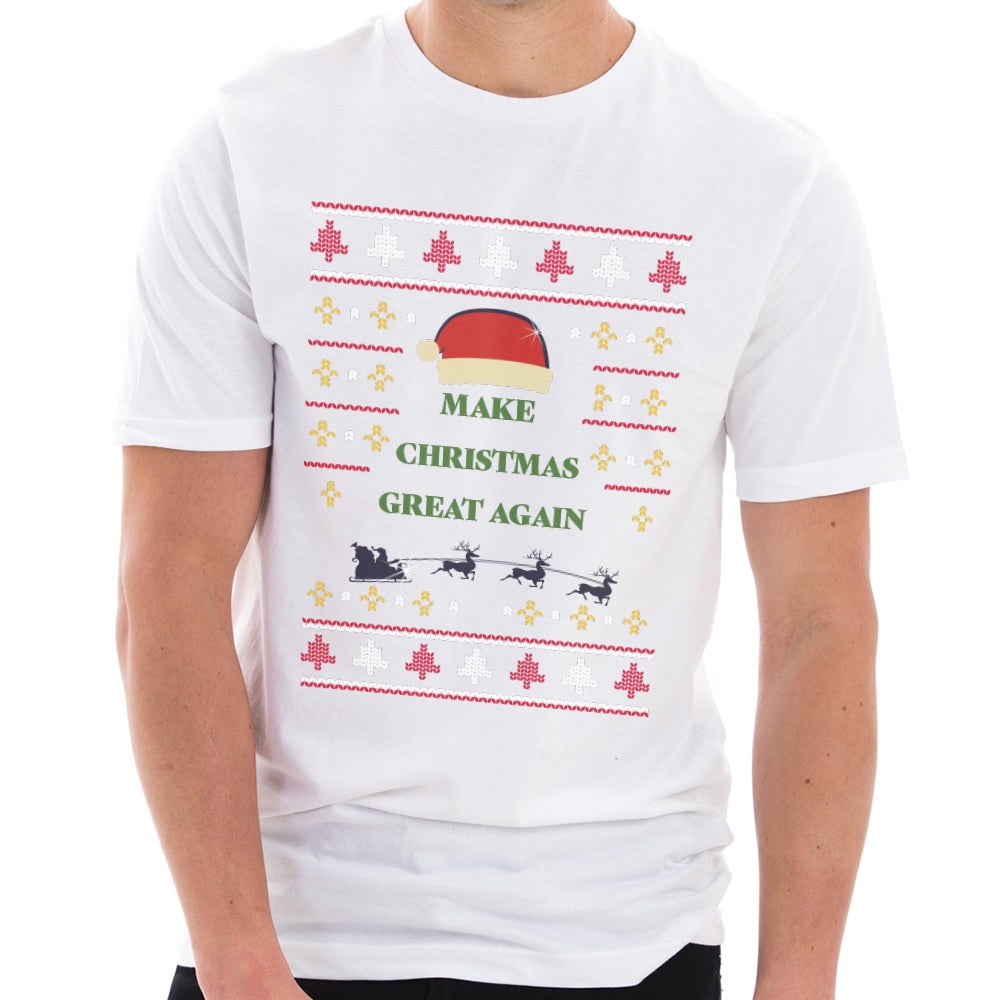 Plus Size Make Christmas Great Again Cotton Short Sleeve Graphic Shirt ...