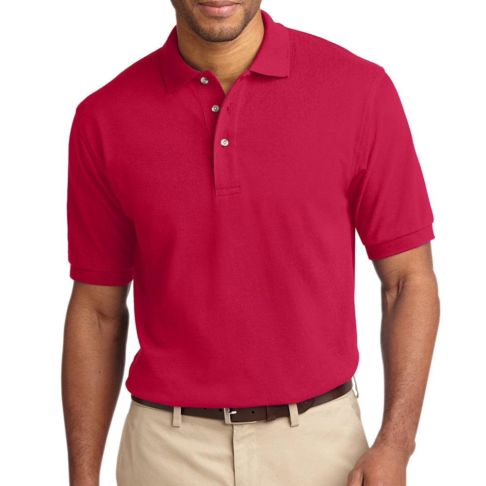 Plus Size Men's Big Size Port Authority Heavyweight Cotton Pique Polo T ...