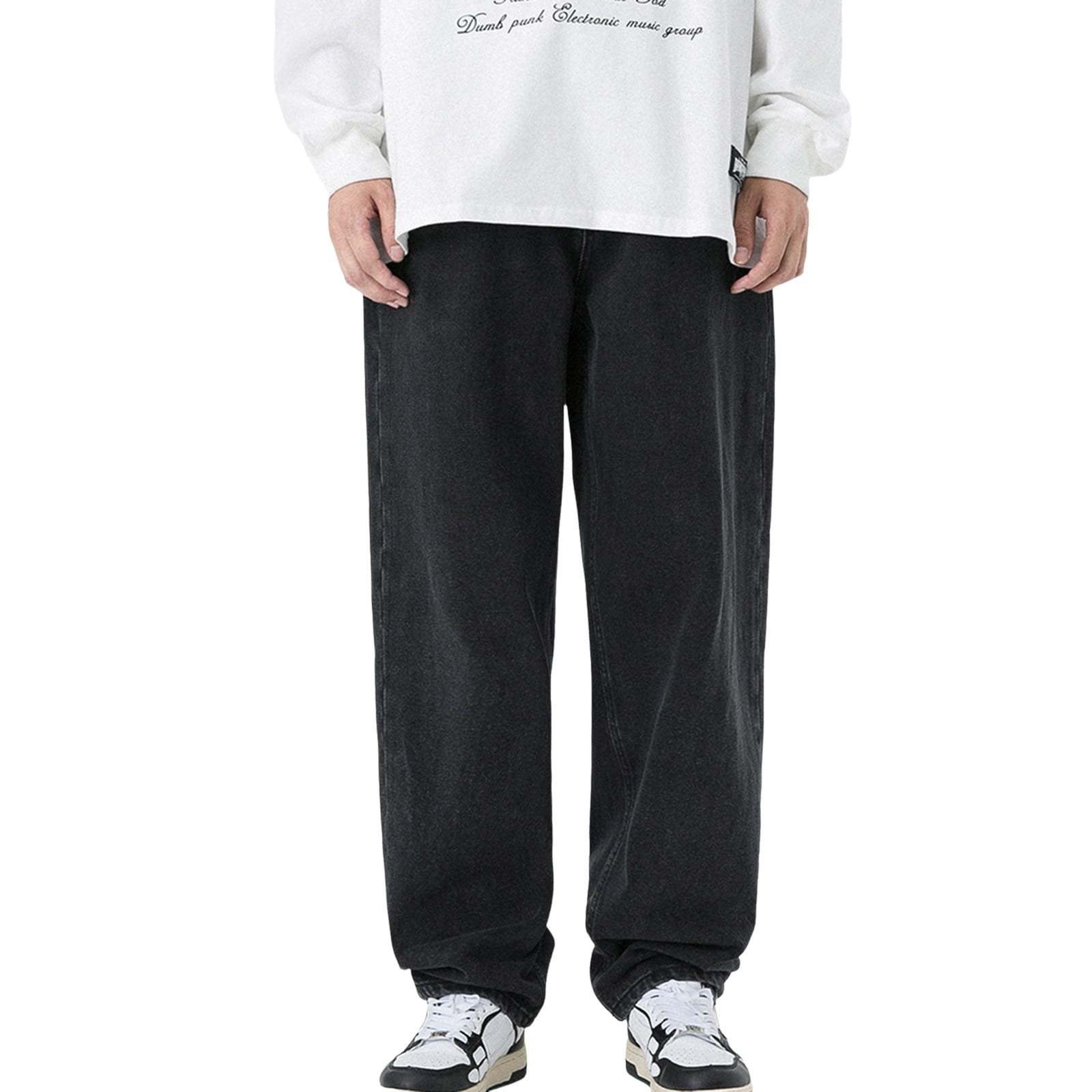 "Plus Size Men's Casual Fit Jeans, Slightly Tapered Relaxed Straight ...