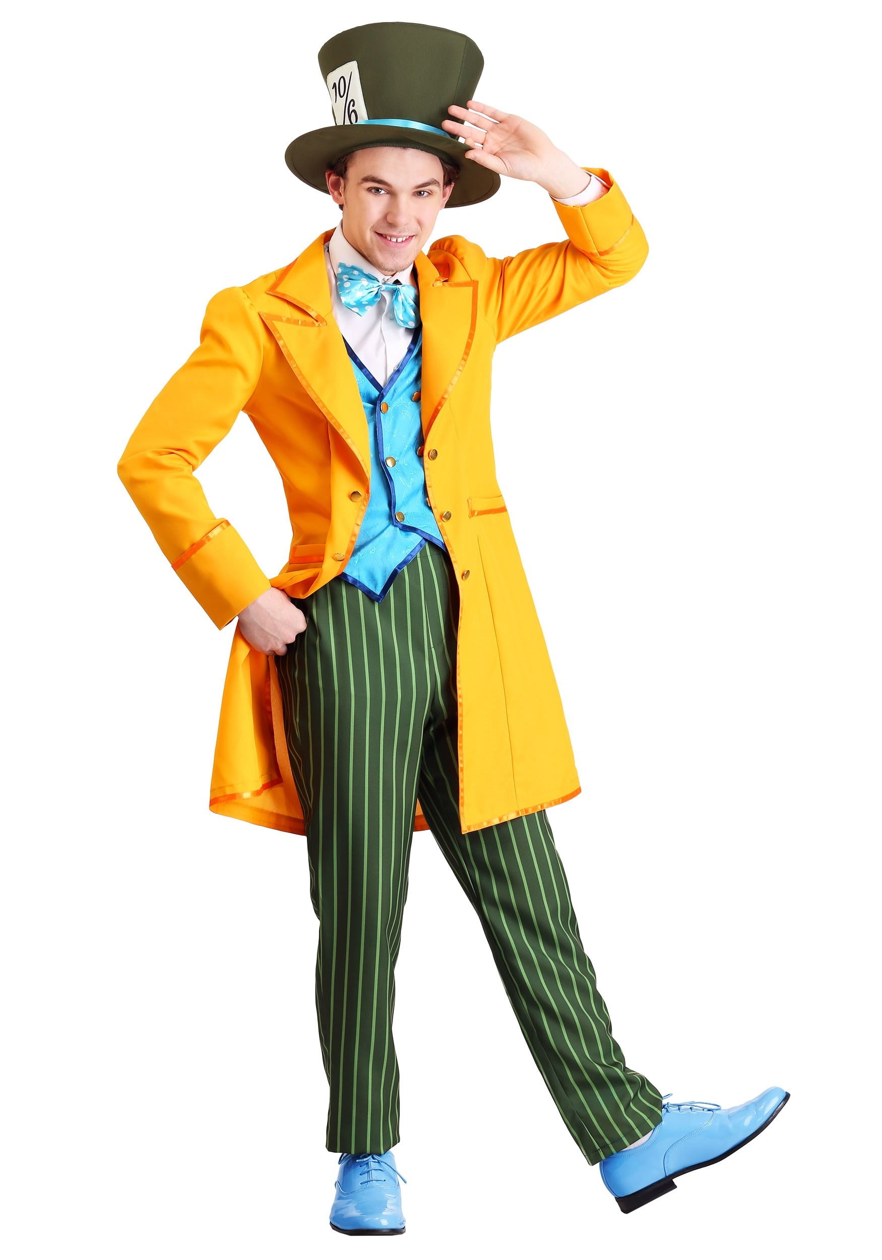 FUN Costumes Men's Plus Size Classic Mad Hatter Costume, Yellow Jacket ...