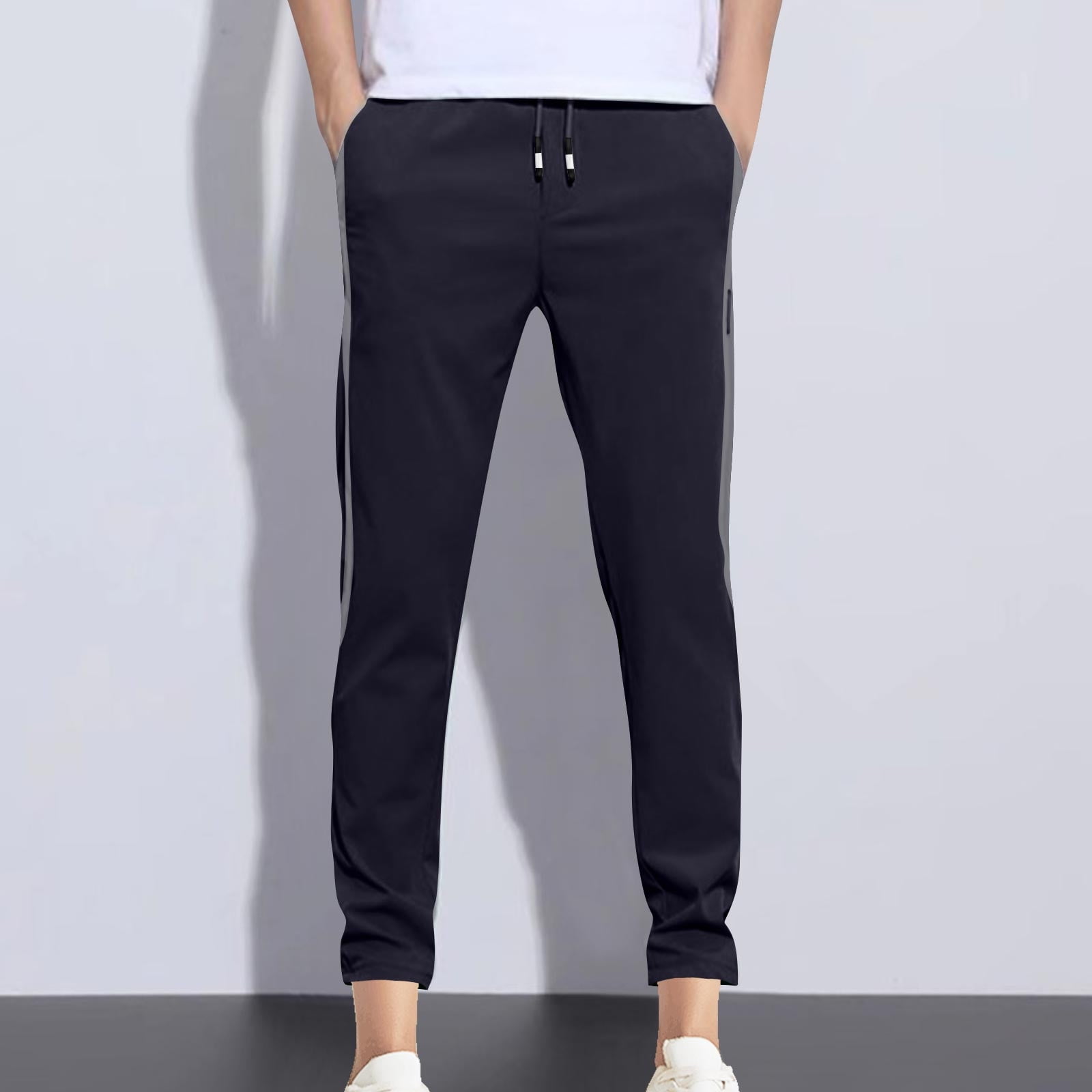 Plus Size Men's Clothing Work Out Sweats Men Mens Cargo Pants Black ...