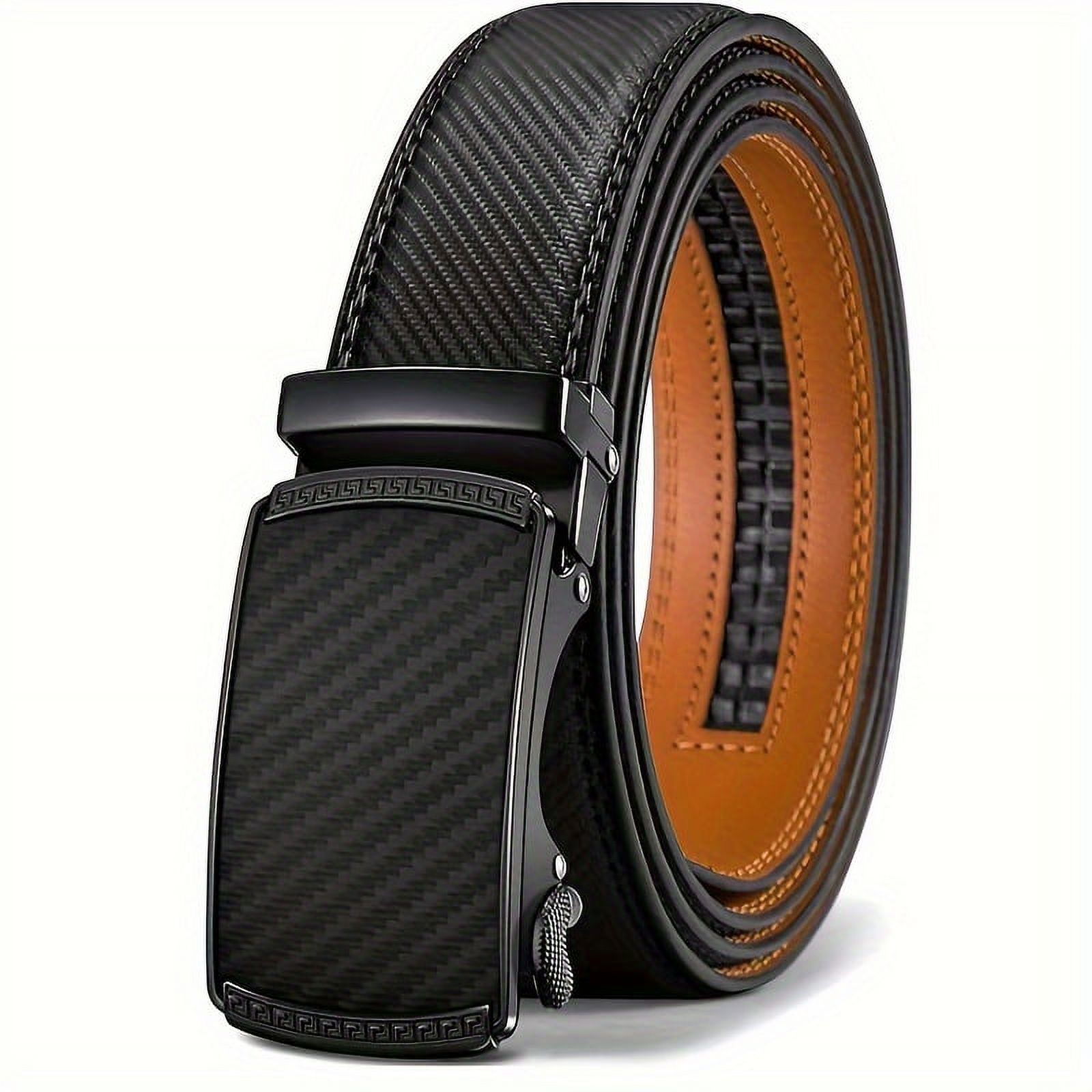 Plus Size Men’s Ratchet Belt 130–160cm Automatic Buckle Leather ...