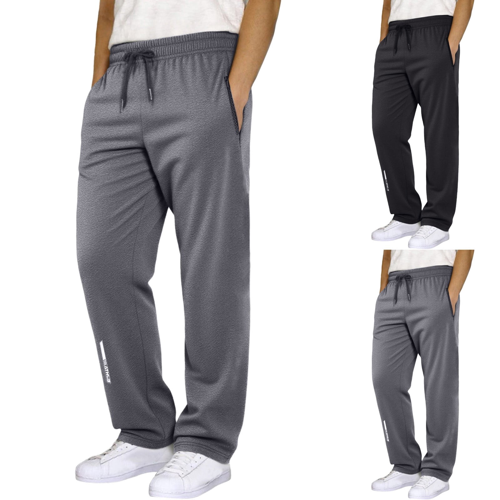 Plus Size Mens Stretch Pants Casual Baggy Dress Pants Elastic Waist ...
