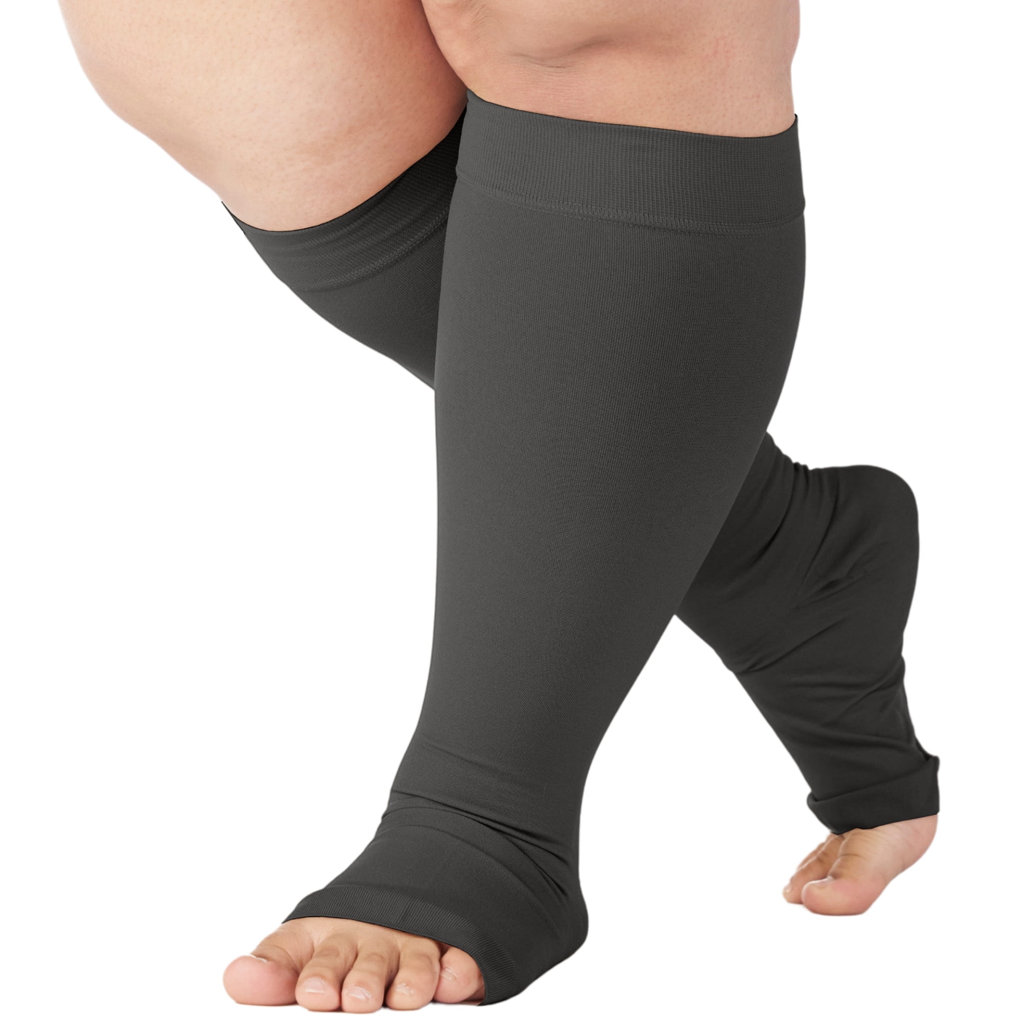 Plus Size Mojo Compression Socks for Women and Men 20-30mmHg - Black ...