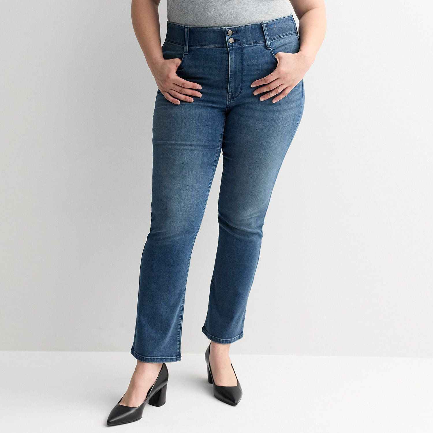 Plus Size Nine West High Rise Tummy Control Denim Bootcut Jeans Color ...