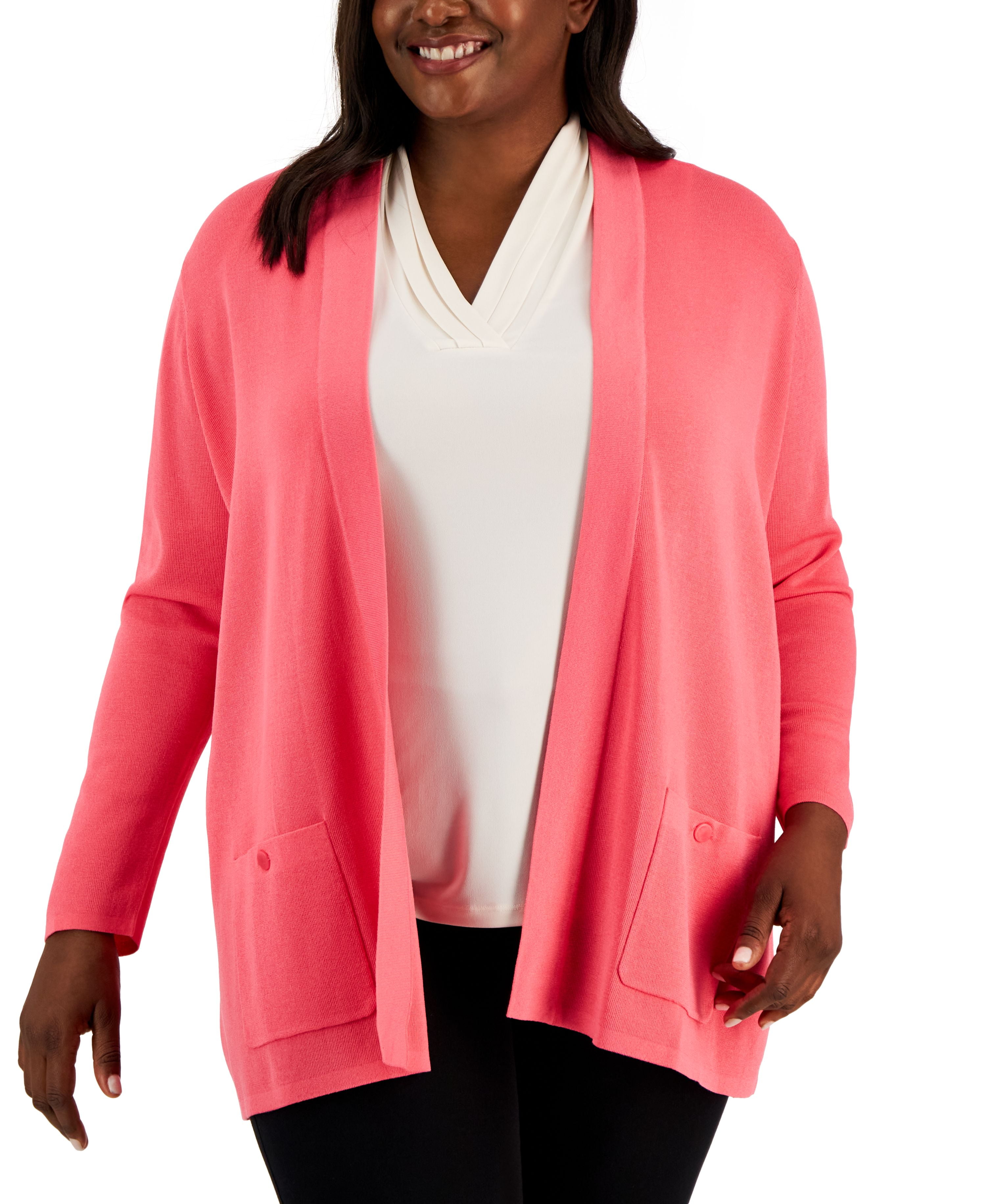 Plus Size Open-Front Cardigan Camellia 2X - Walmart.com