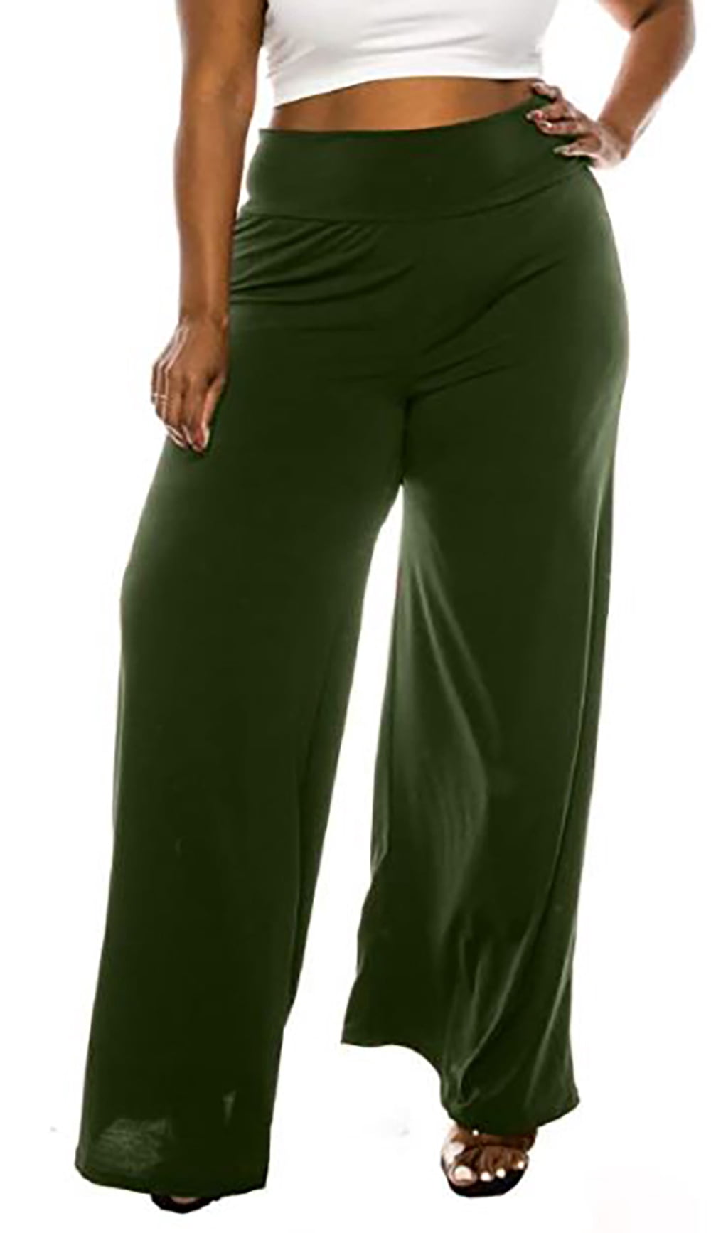 Plus Size Palazzo Wide Leg Casual Simple Everyday wear Pants - Walmart.com