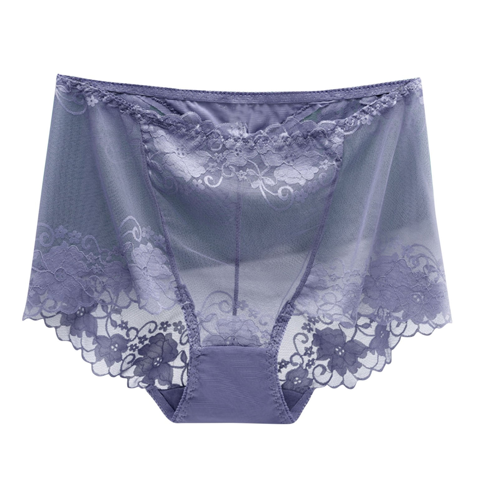 Plus Size Panties for Women Lace Ultra-Thin Underwear Full Hip Mesh ...