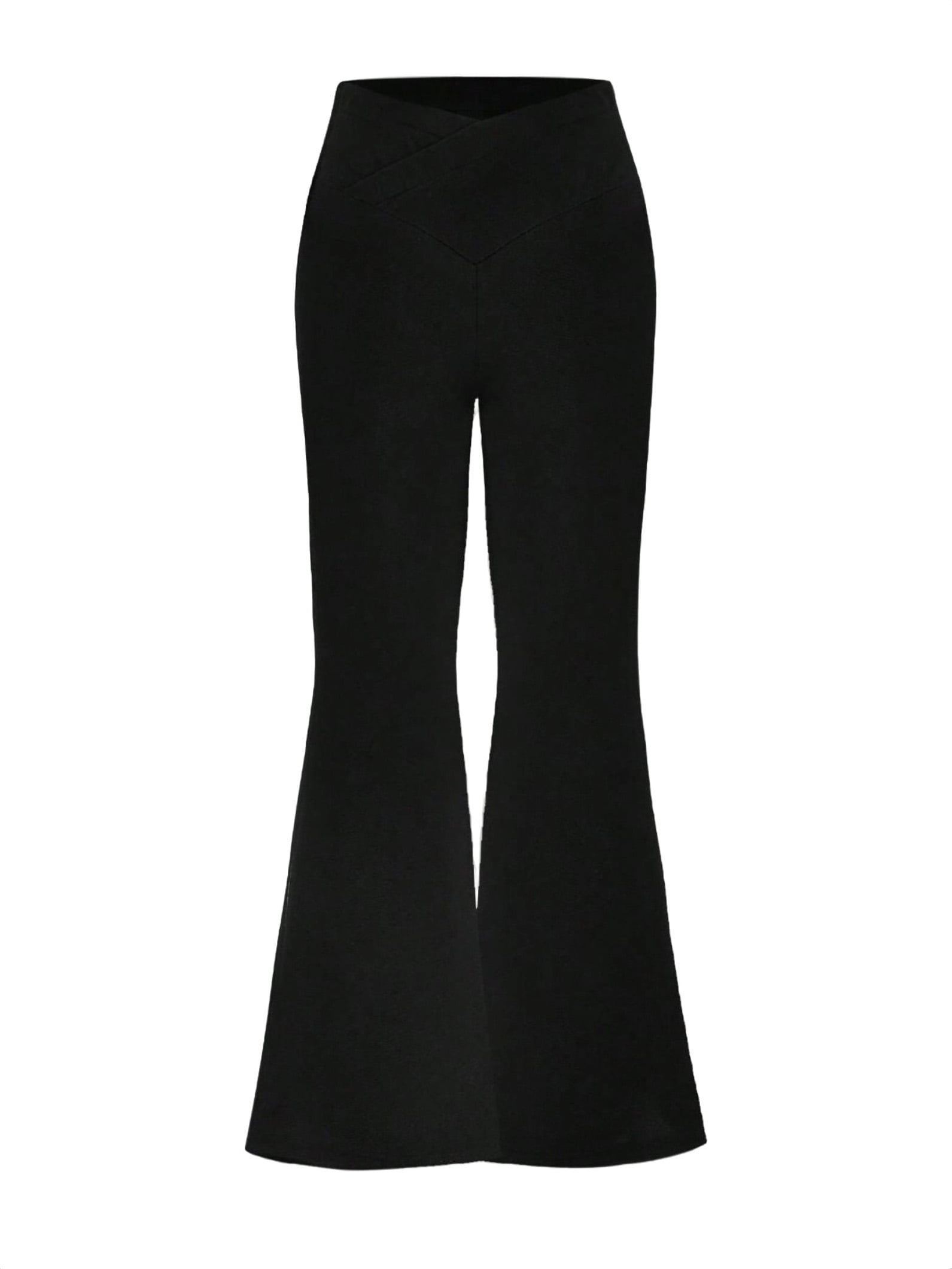 Plus Size Pants Elegant Plain Flare Leg Black 0XL (12) - Walmart.com