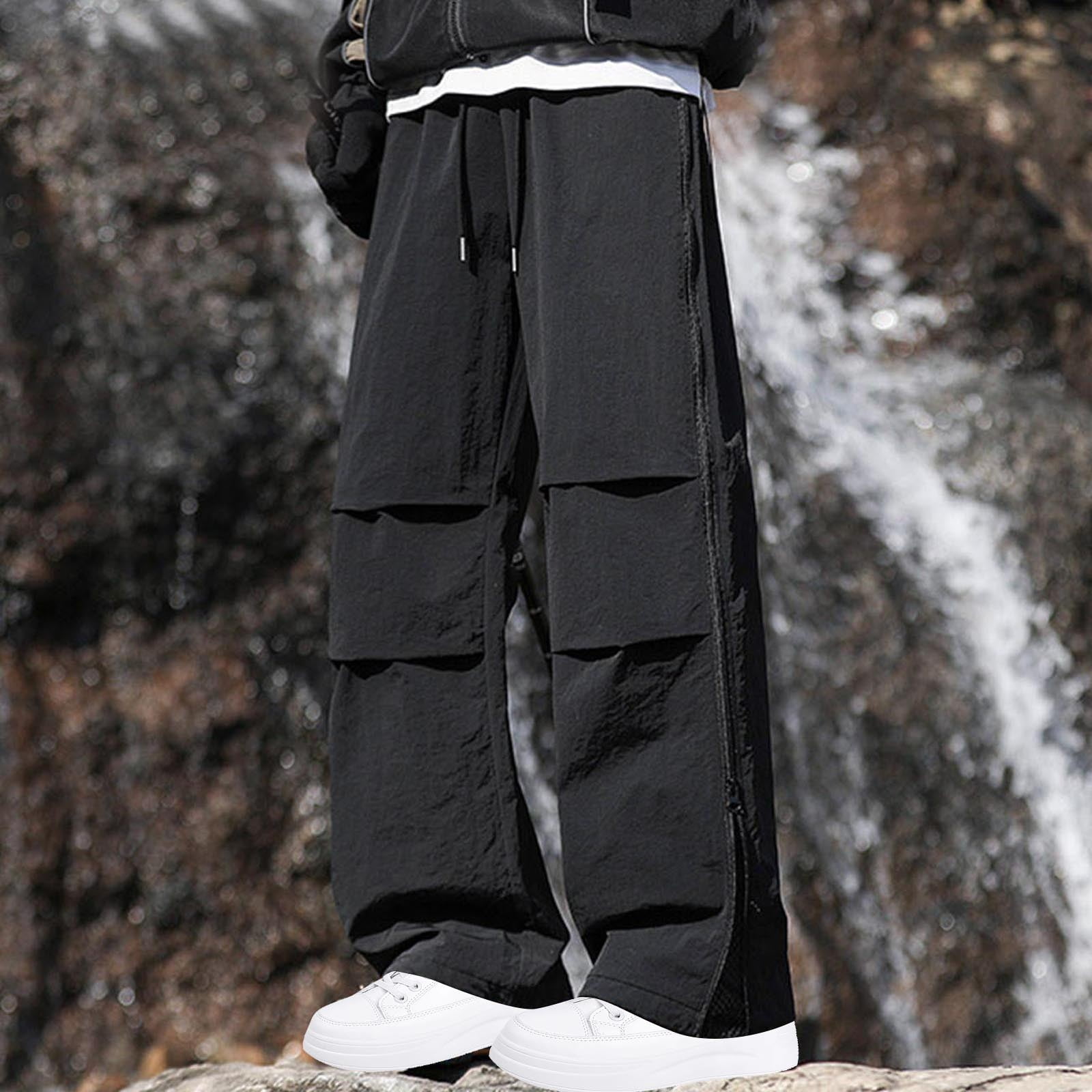 Plus Size Pants for Men Adjustable Waist Grey Pants Multi Pants for Men ...