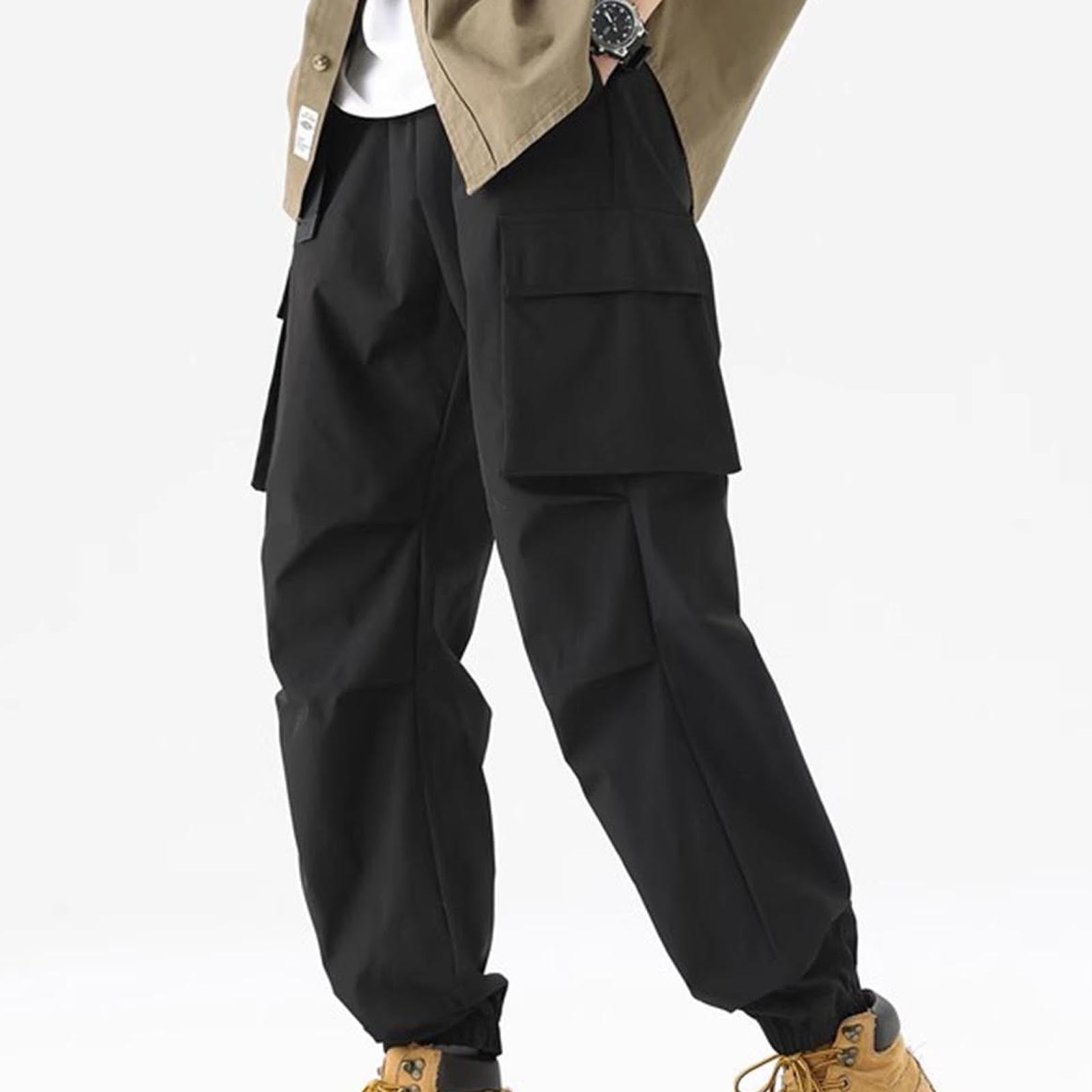 Plus Size Pants for Men Loose Fit Cargo Sweats Mencomfy Multipants Gym ...