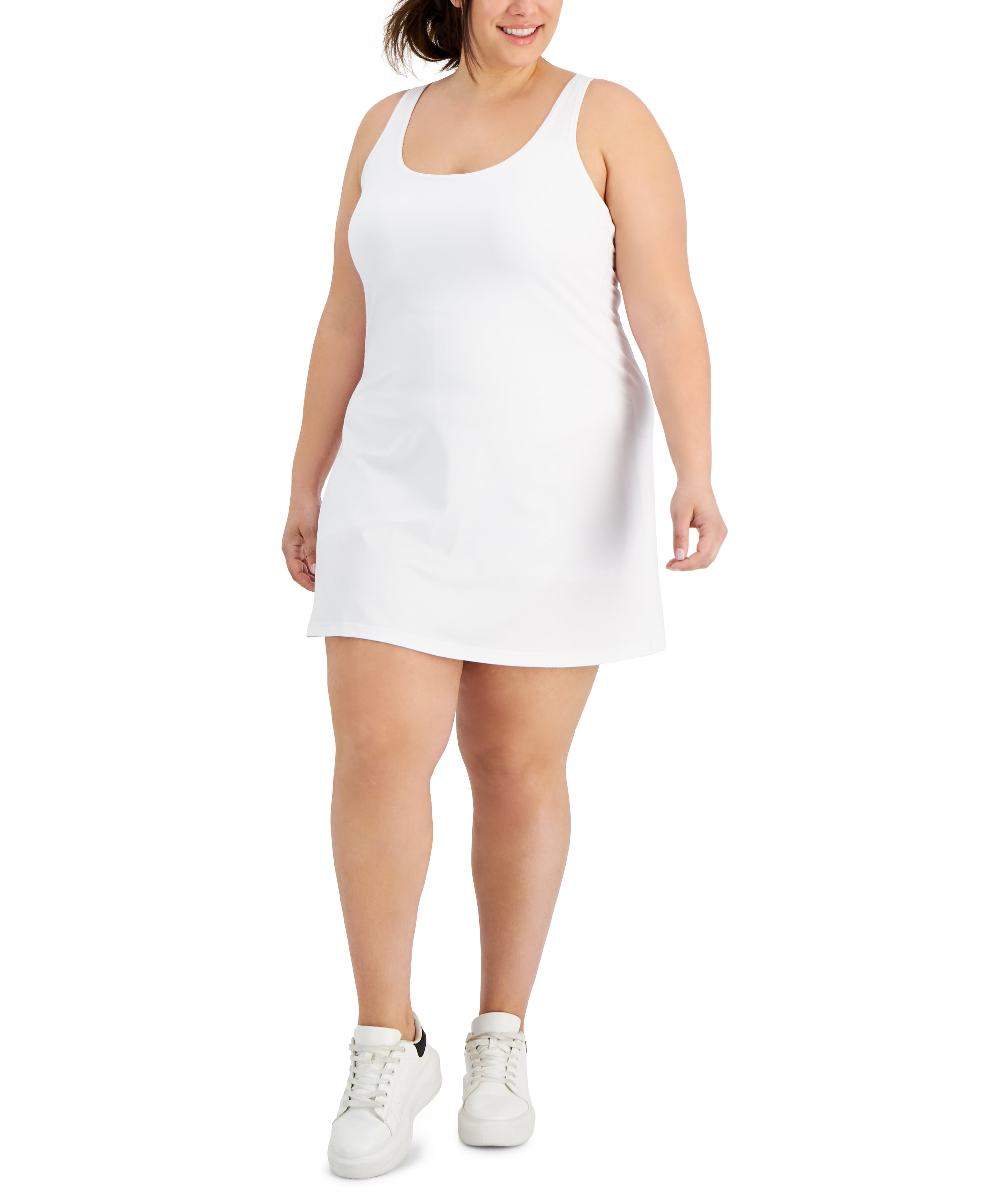 Plus Size Performance Dress Bright White 1X - Walmart.com