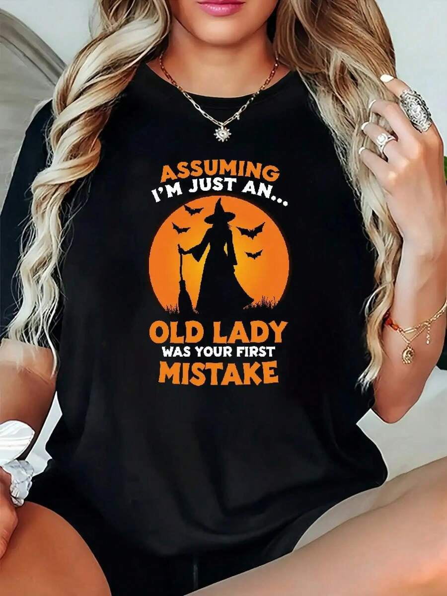 Plus Size - Plus Size, Women'S Plus Size Halloween Graphic T-Shirt ...