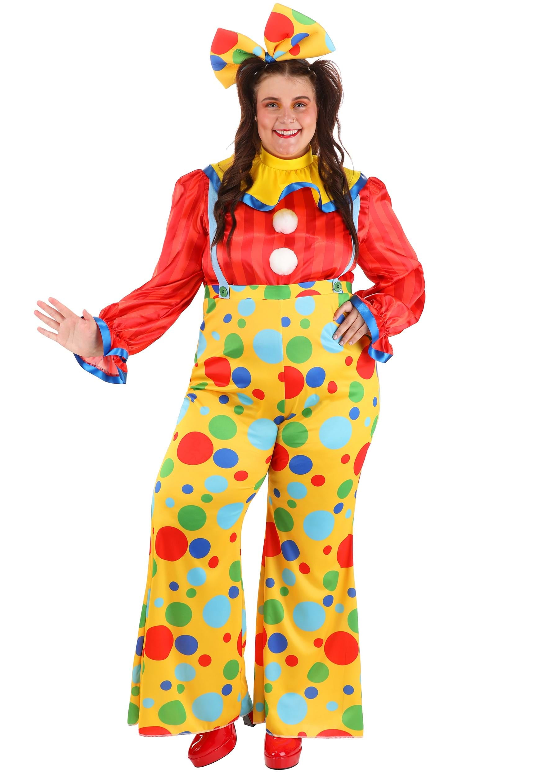 Plus Size Posh Polka Dot Clown Costume - Walmart.com