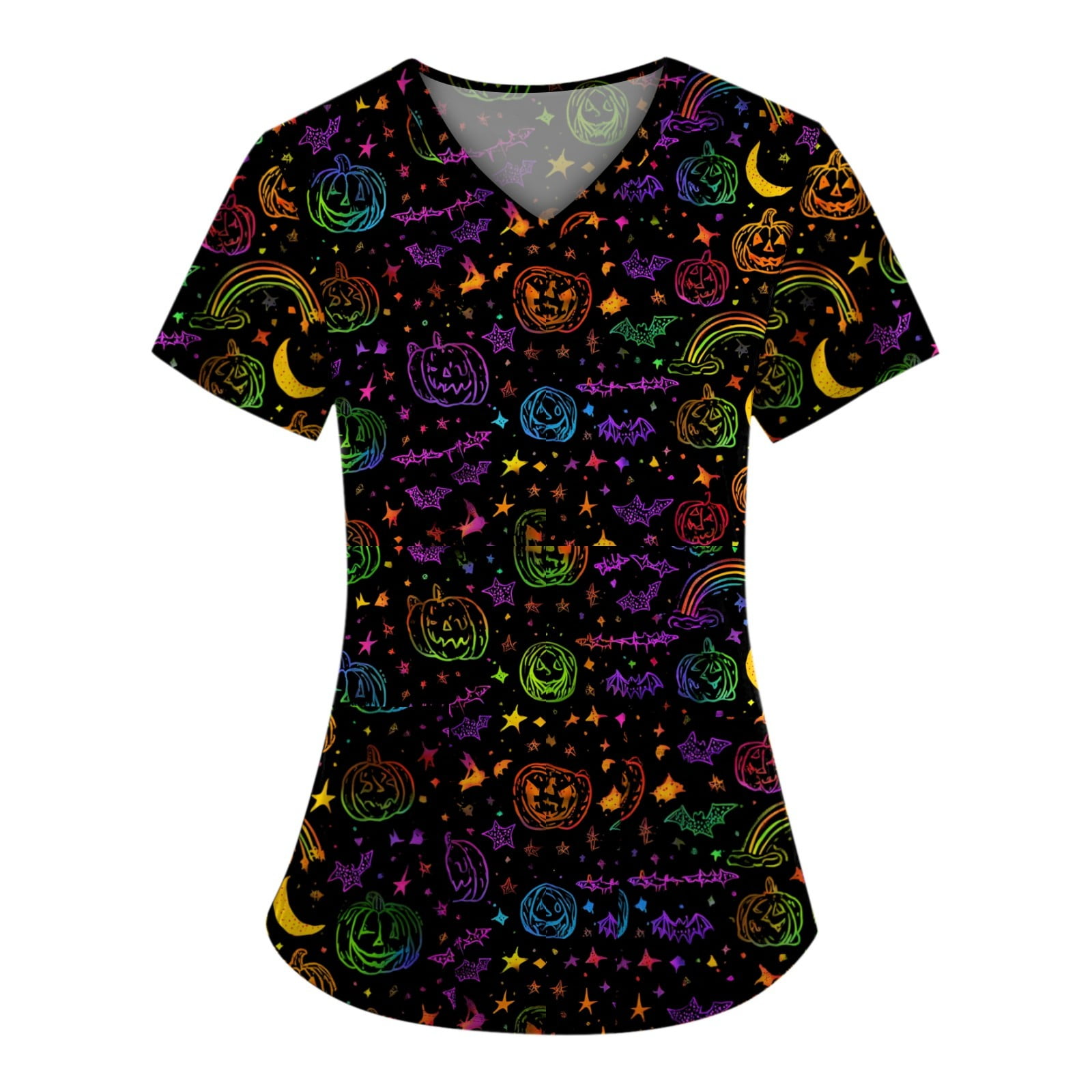 Plus Size Printed Scrub Working Uniform Tops Nurse Uniforms 2025 Scrub ...