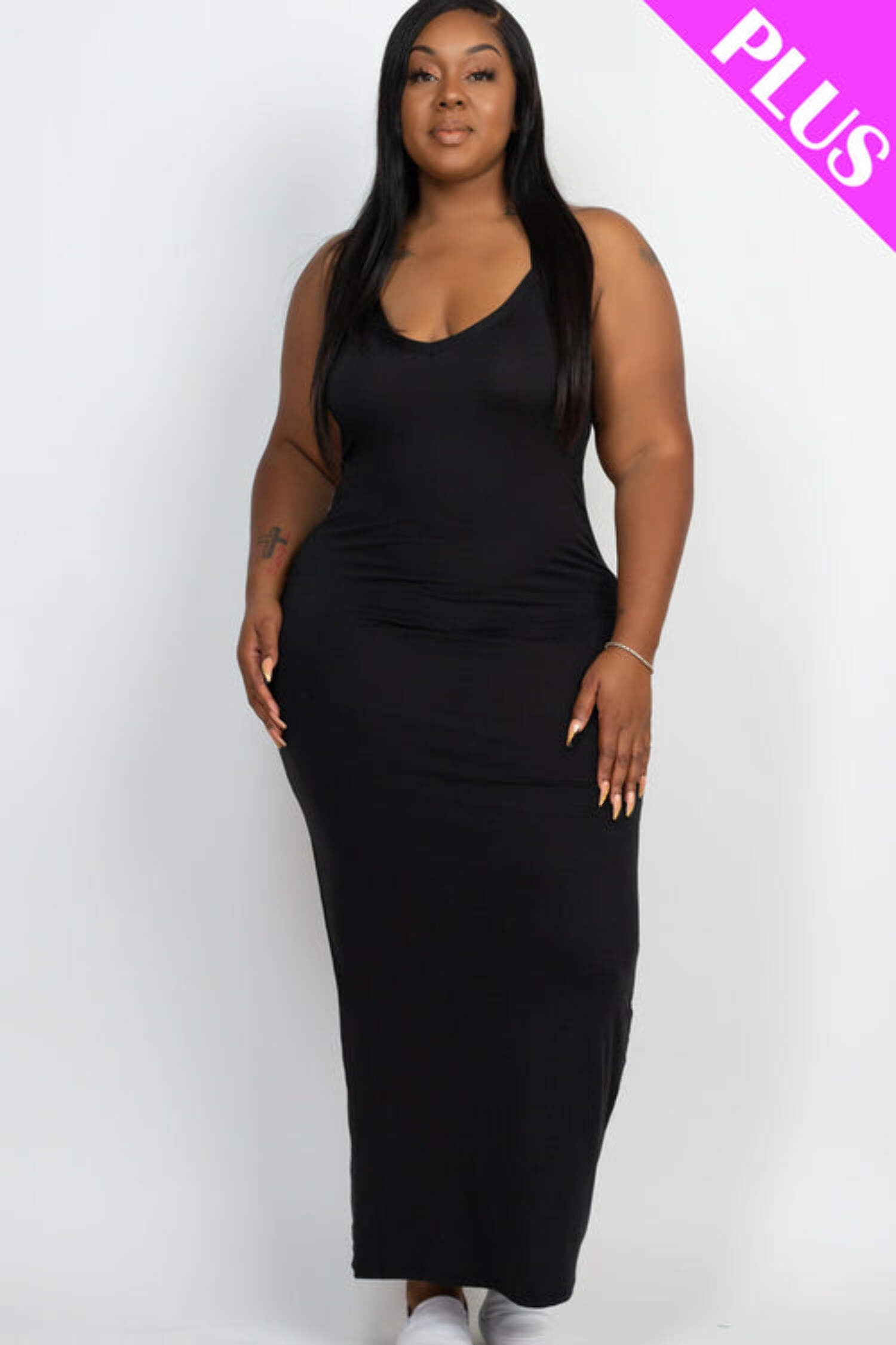 Plus Size Racer Back Maxi Dress - Walmart.com
