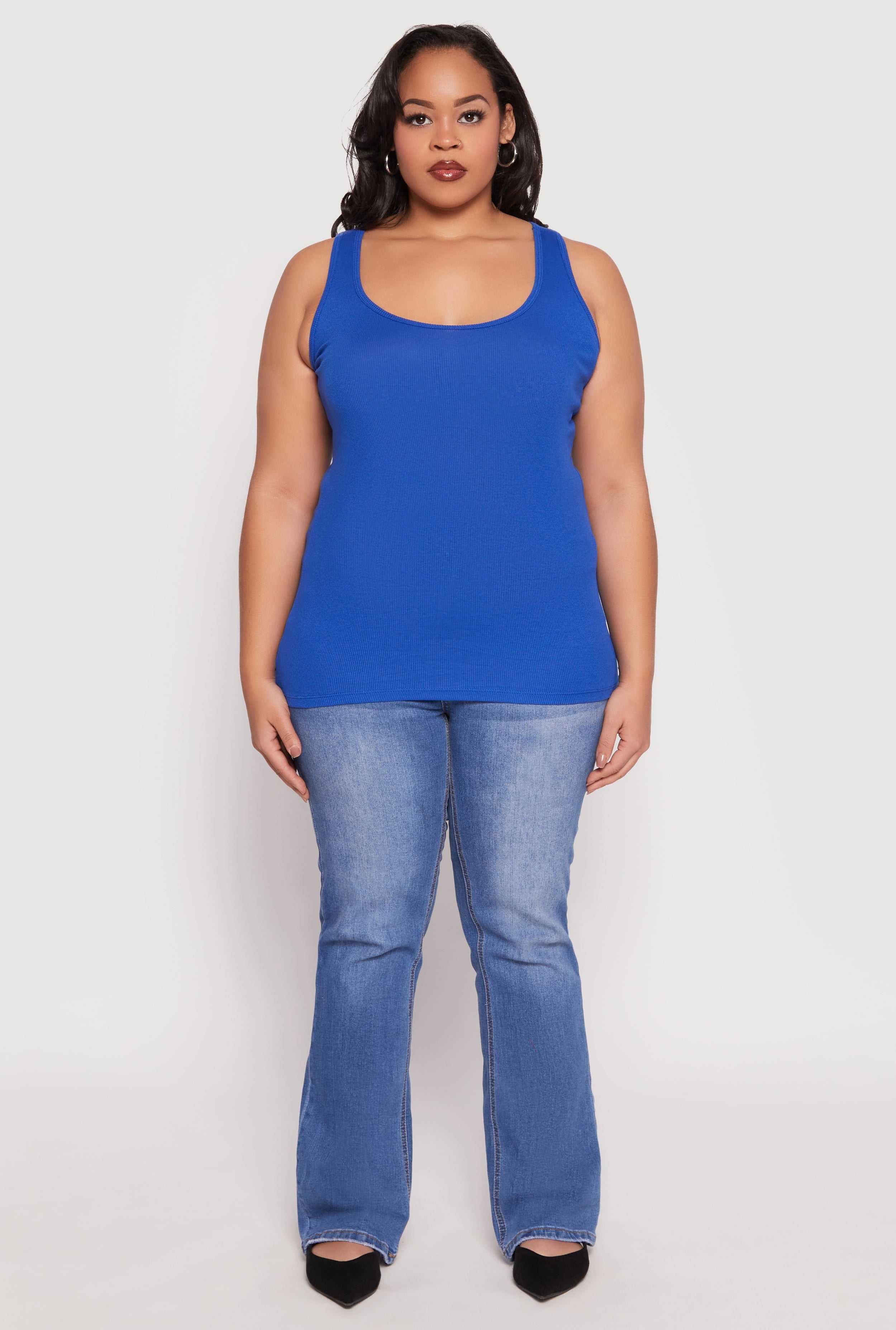 Womens Plus Size Rib Knit Tank Top - Walmart.com