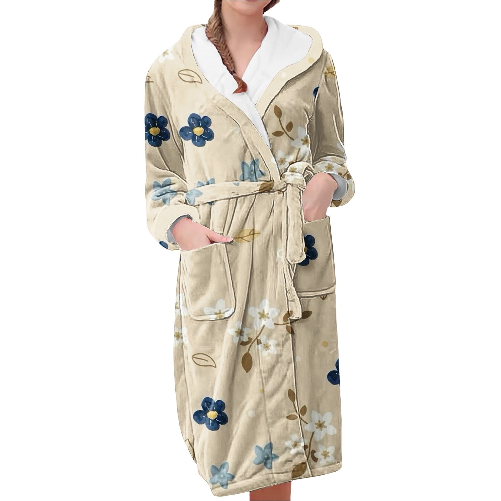 Plus Size Robes for Women Fluffy House Coat Oversized Soft Women's ...