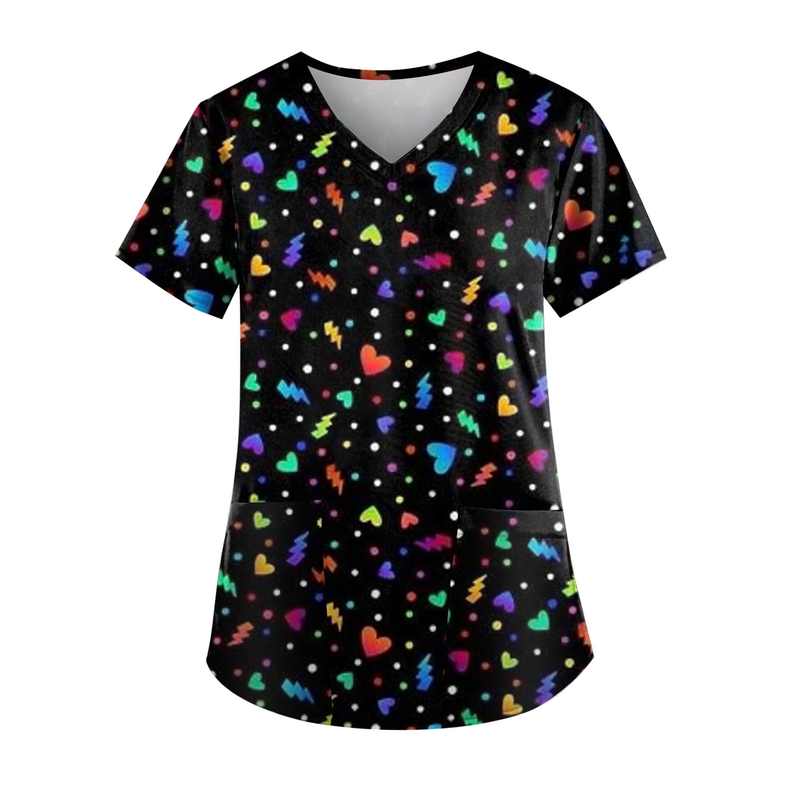 Plus Size Scrubs Casual Crop Short Sleeve Scrub Womans Summer Working ...