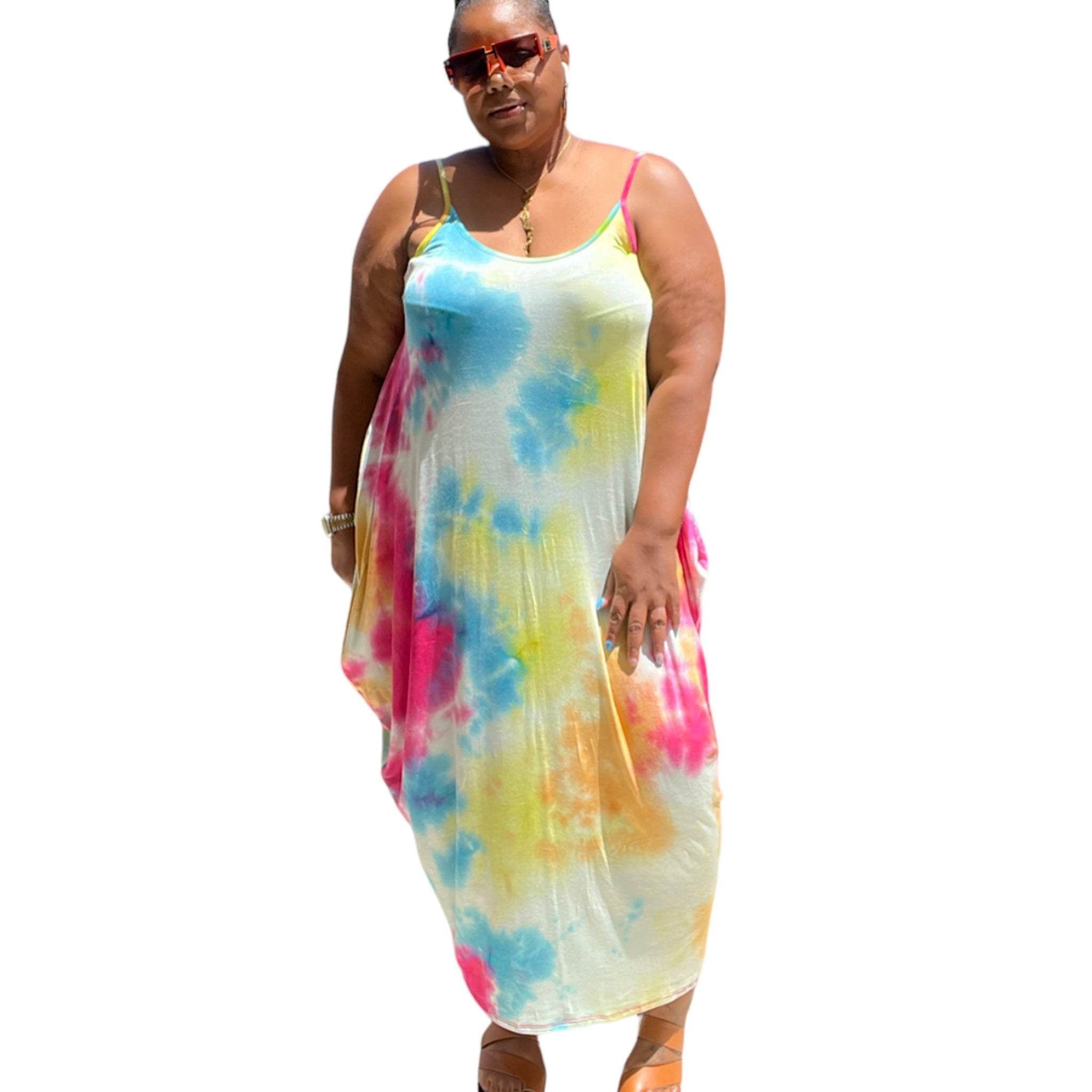 Plus Size Shannon Tie Dye Maxi Dress - Walmart.com