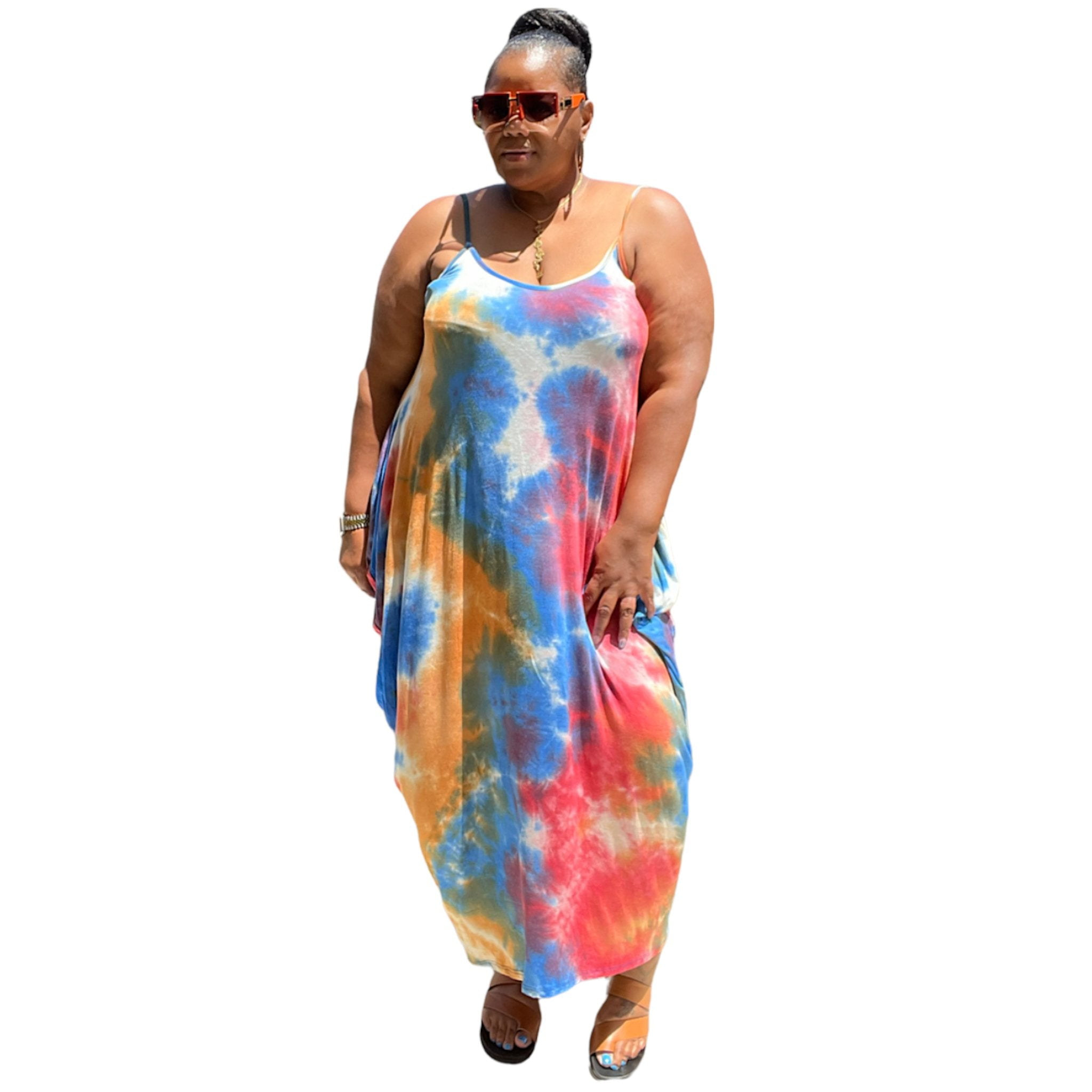 Plus Size Shannon Tie Dye Maxi Dress - Walmart.com